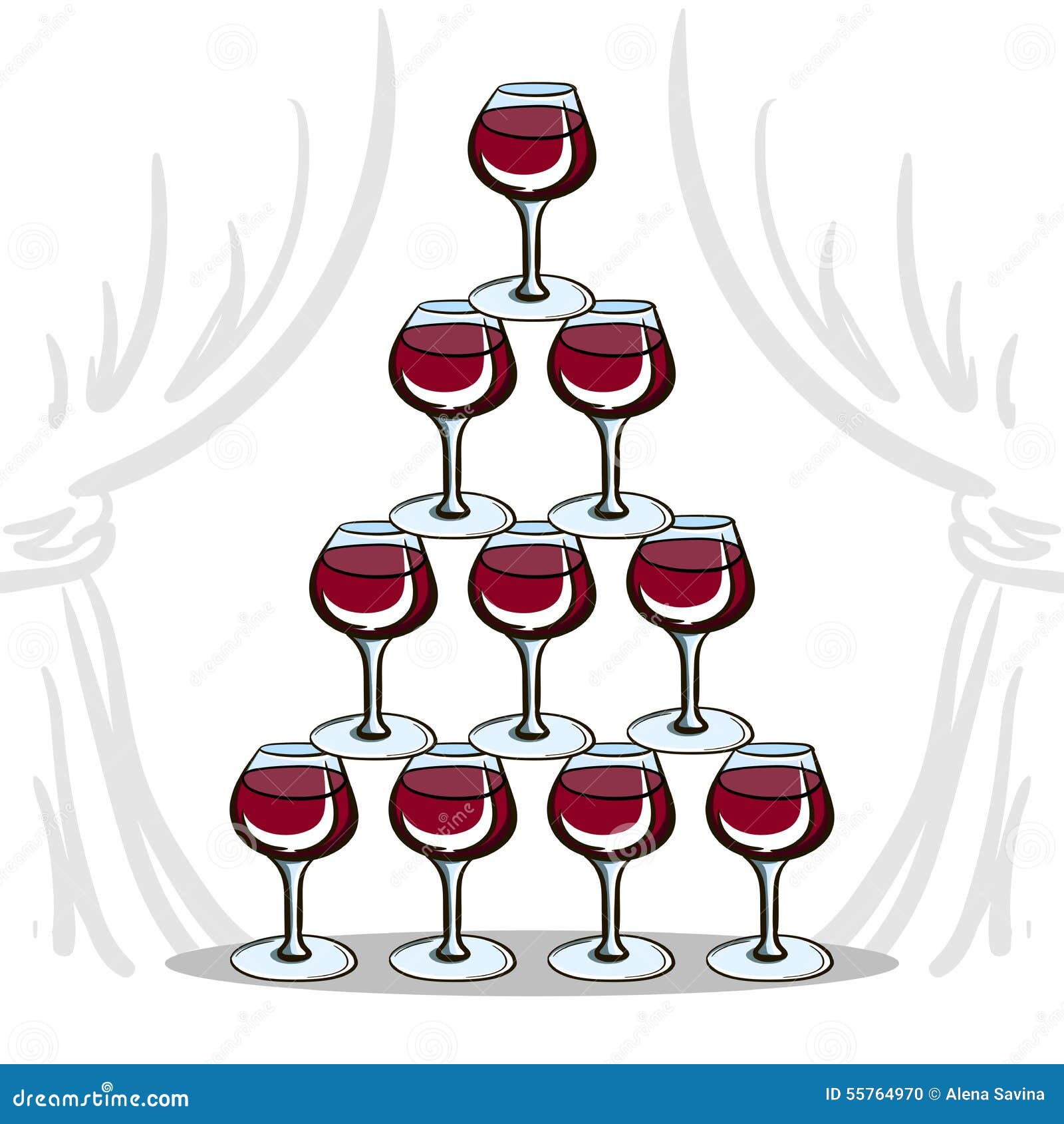 WineGlasses stock vector. Illustration of decorative - 55764970