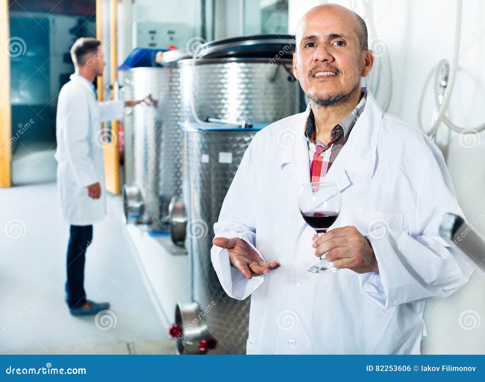 Winemaker Examining Sample of Wine Stock Photo - Image of burgundy ...
