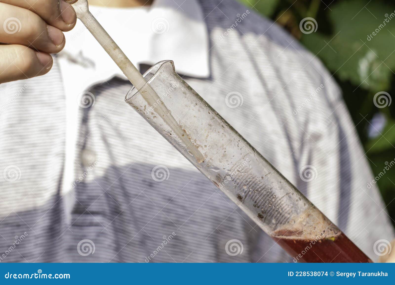 The Winemaker Measures the Sugar Content in Grape Juice Dials the Juice ...