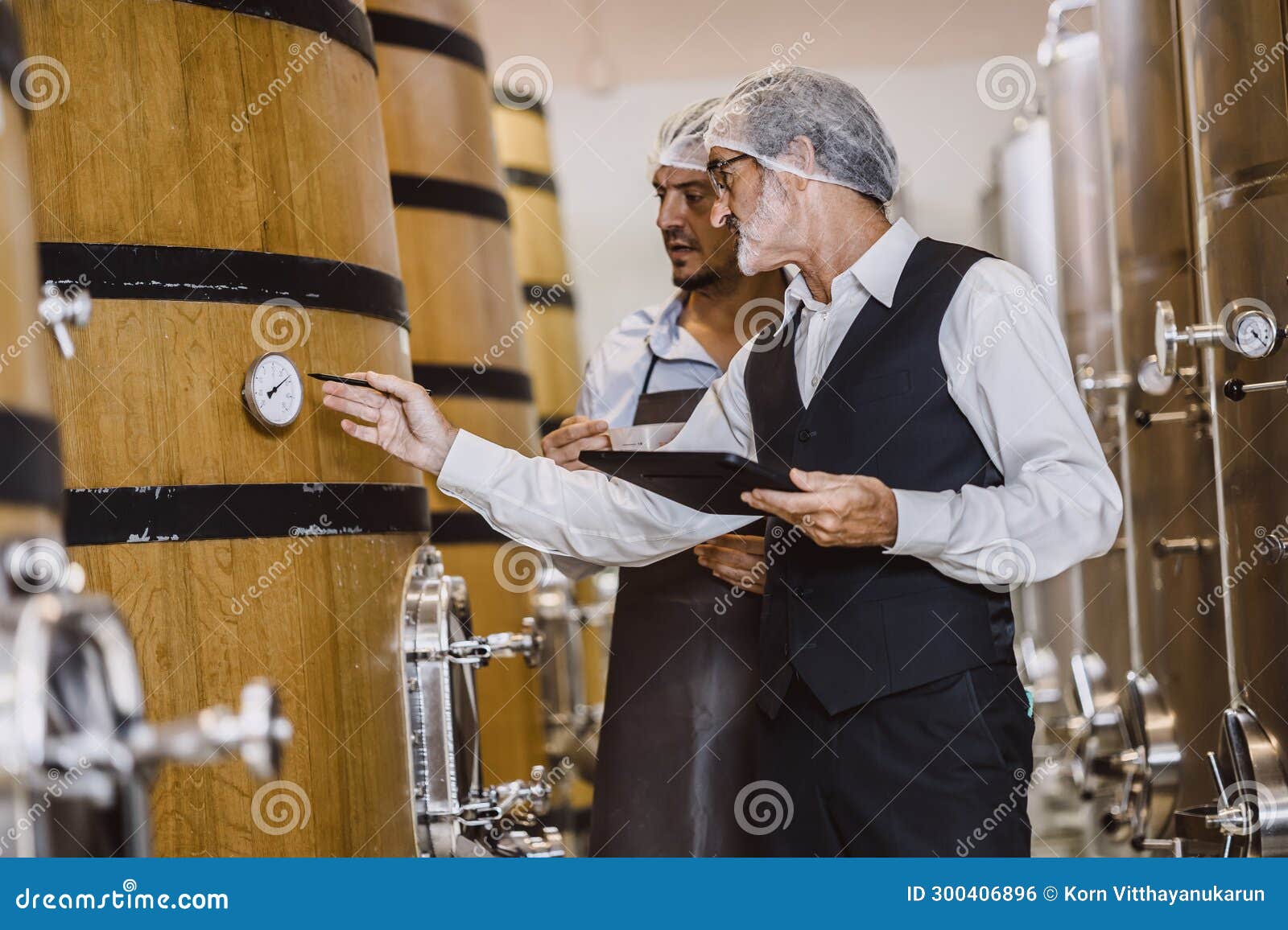 Winemaker Professional Working in Modern Large Winery Factory Liquor ...