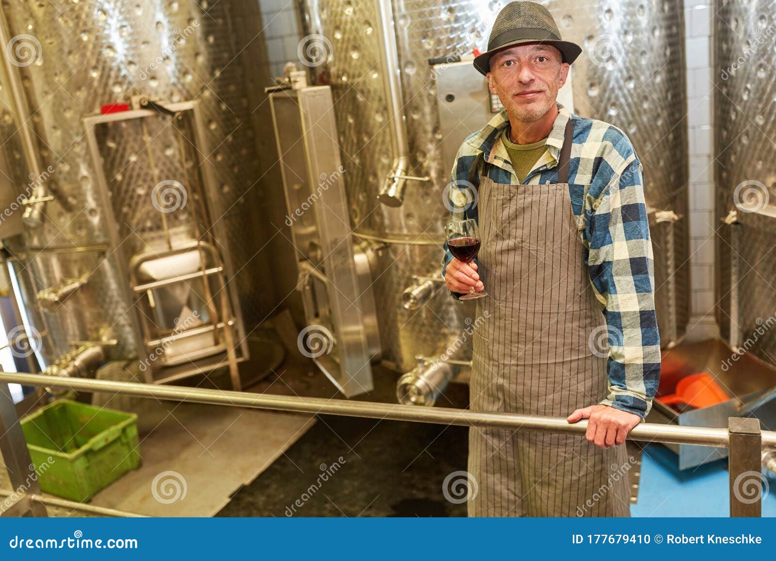 Winemaker or Wine Master with a Glass of Red Wine Stock Photo - Image ...