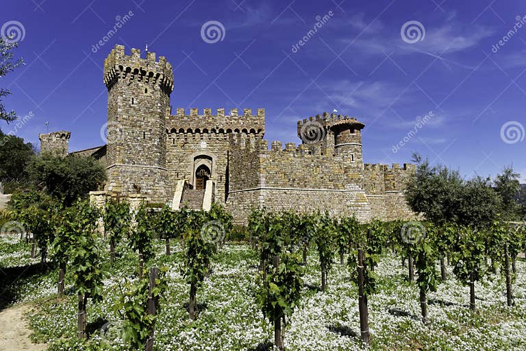Winery Castle stock image. Image of blue, napa, vines - 18430941