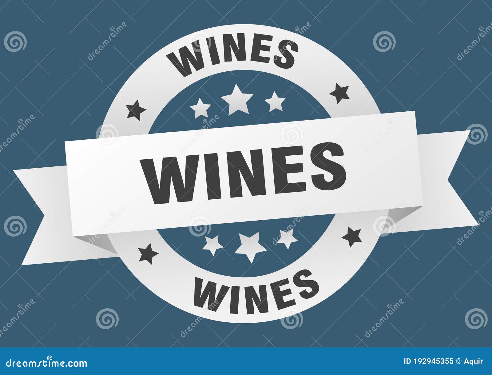 Wines Round Ribbon Isolated Label. Wines Sign Stock Vector ...