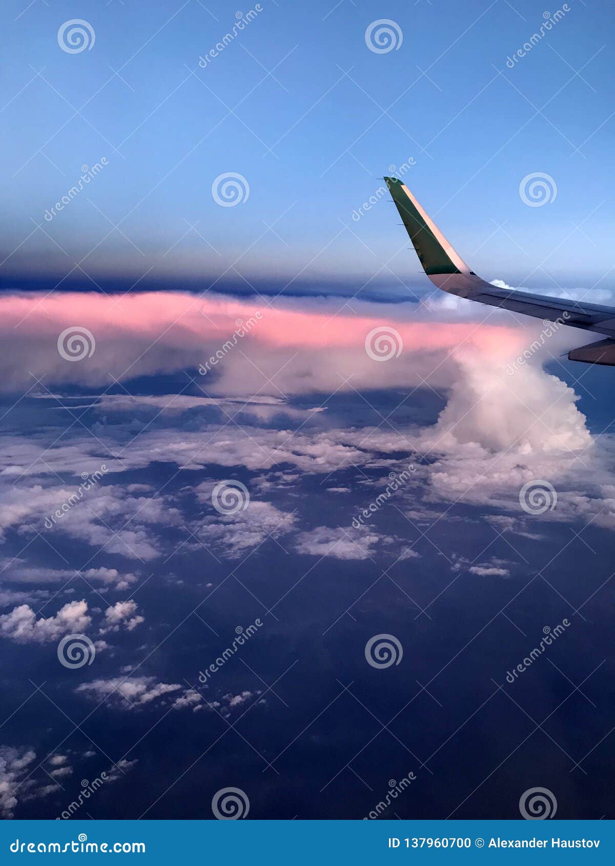 Wing Aircraft in Altitude during Flight Stock Photo - Image of airplane ...