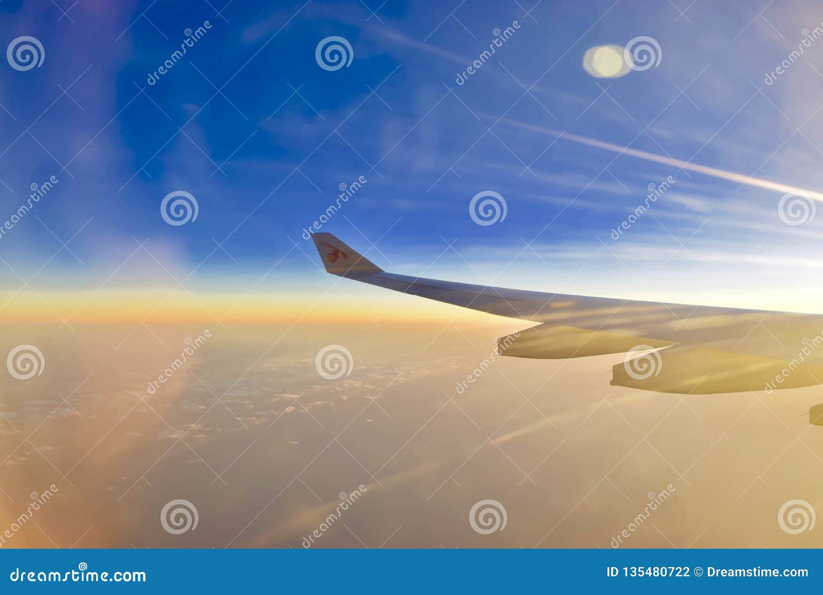 Wing of an Airplane with Beautiful View Editorial Photography - Image ...