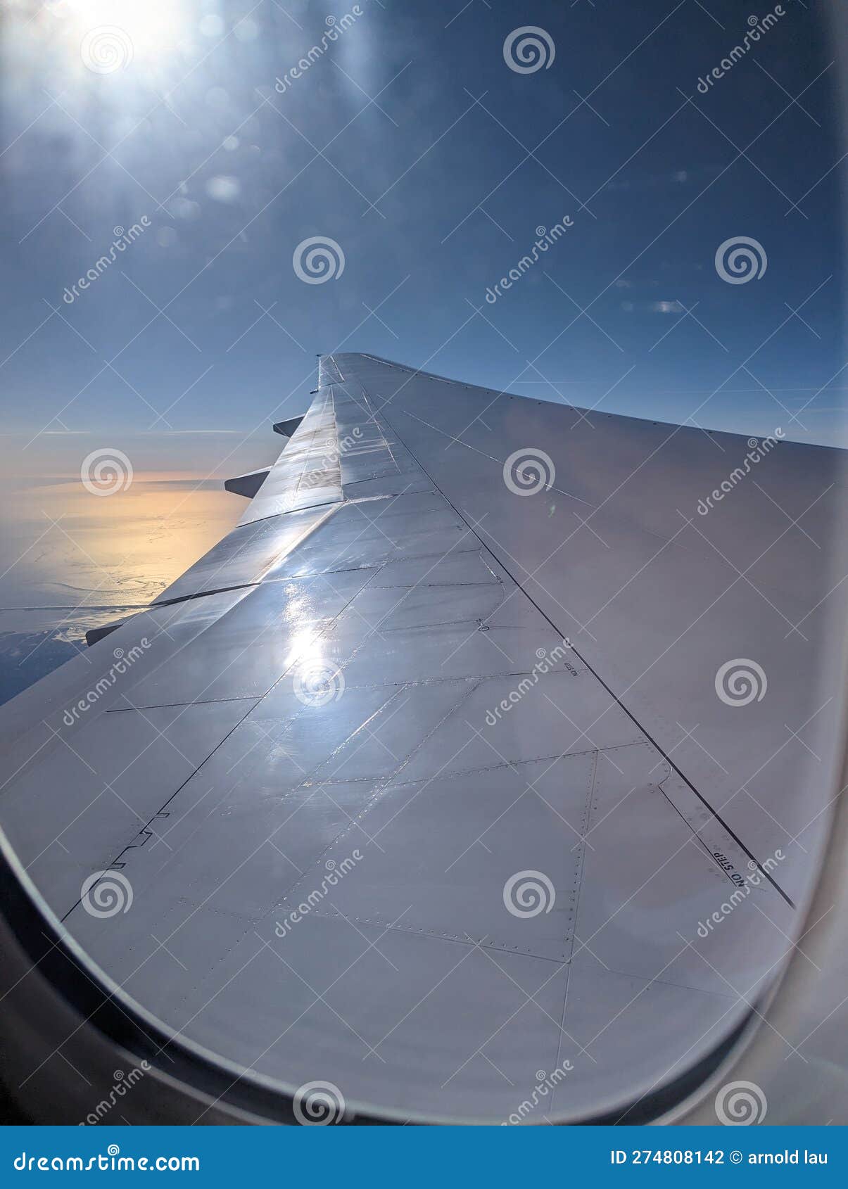 Wing Airplane Sun Sky Bright Stock Photo - Image of bright, wing: 274808142