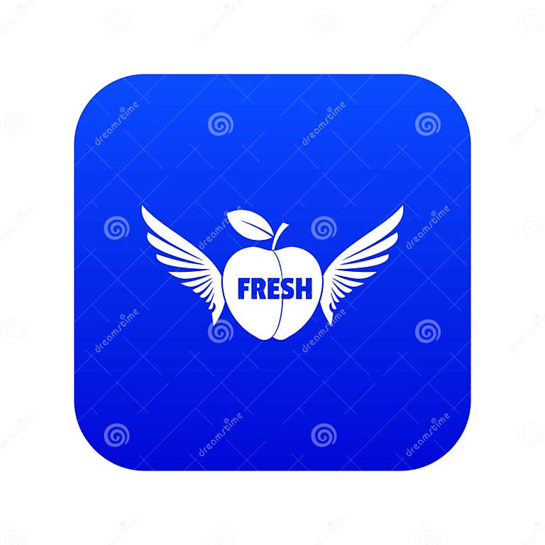 Wing Apple Icon Blue Vector Stock Vector - Illustration of gray, emblem ...