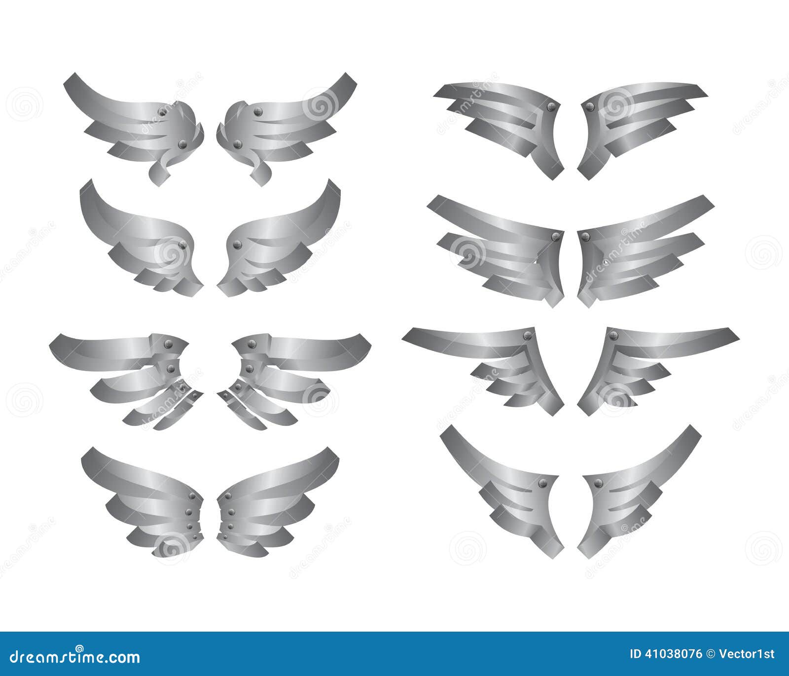 Wing art stock vector. Illustration of banner, metal - 41038076