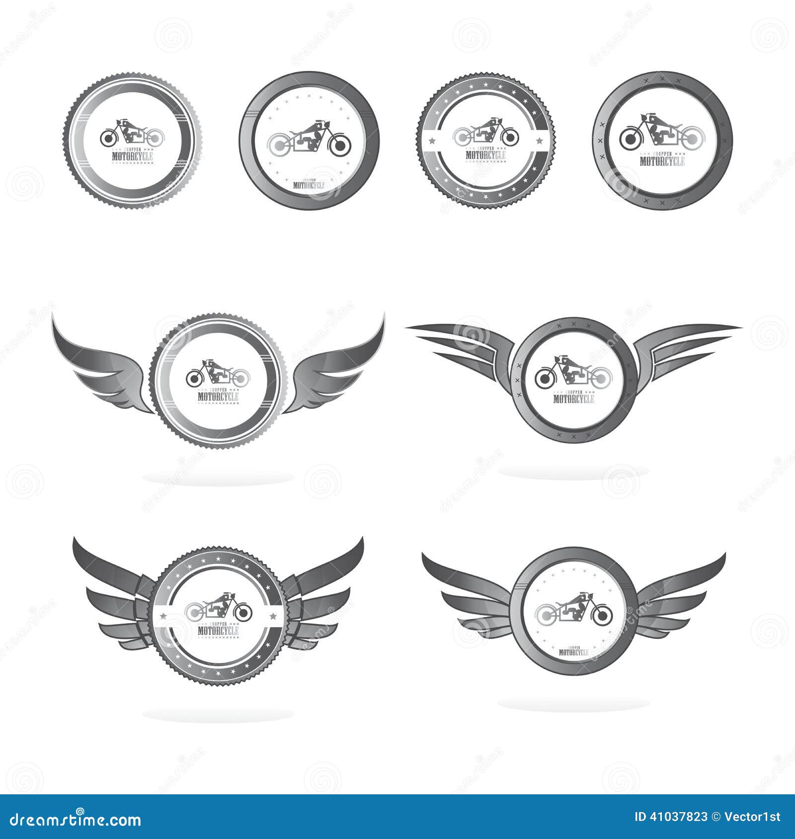 Wing art motorcycle theme stock vector. Illustration of shine - 41037823