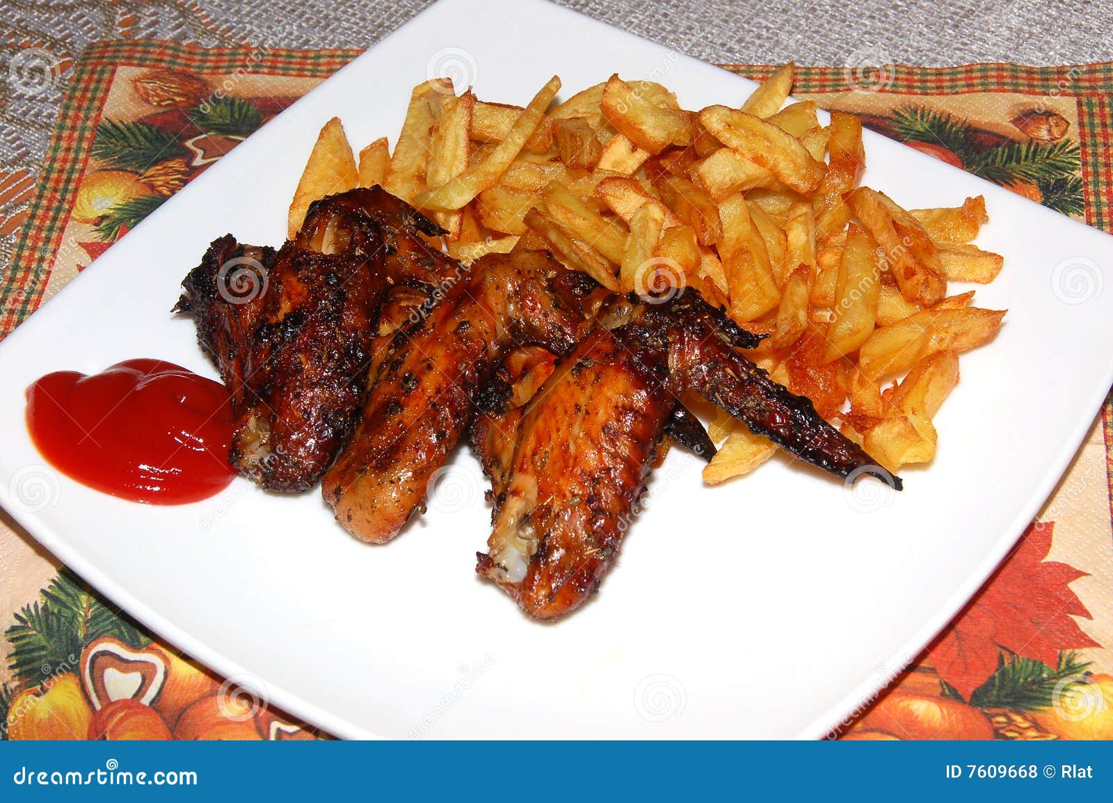 Wing and chips stock photo. Image of delicious, calories - 7609668