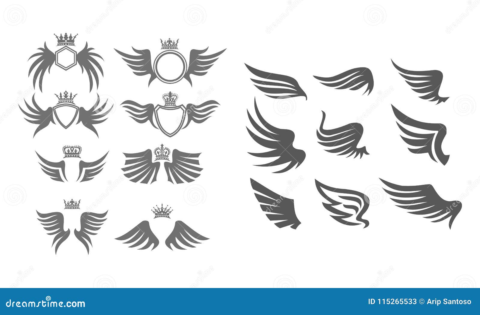 Wing Collection Template Set Ilustración del Vector - Ilustración de ...