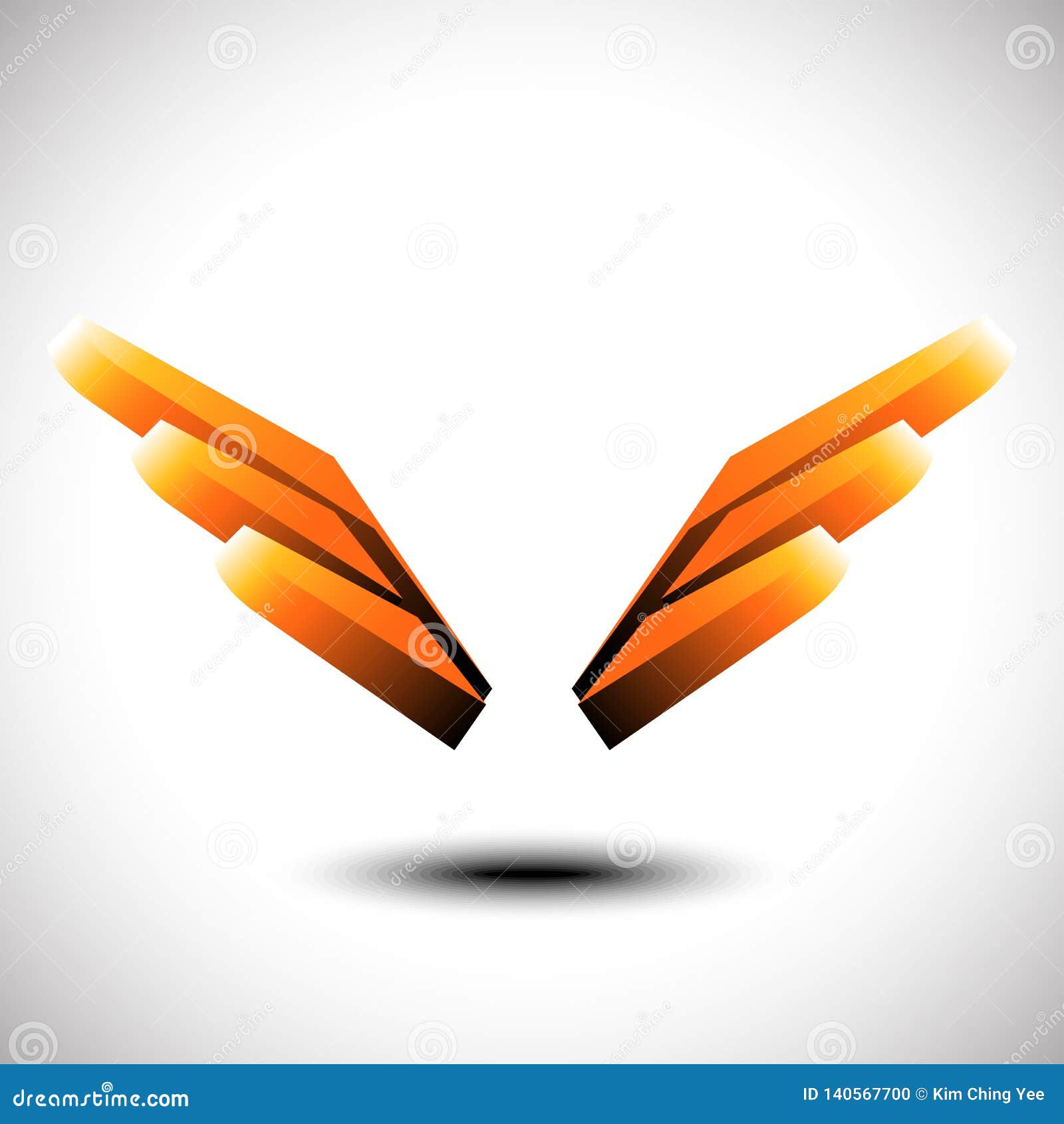 Flying wings icon. stock vector. Illustration of freedom - 140567700