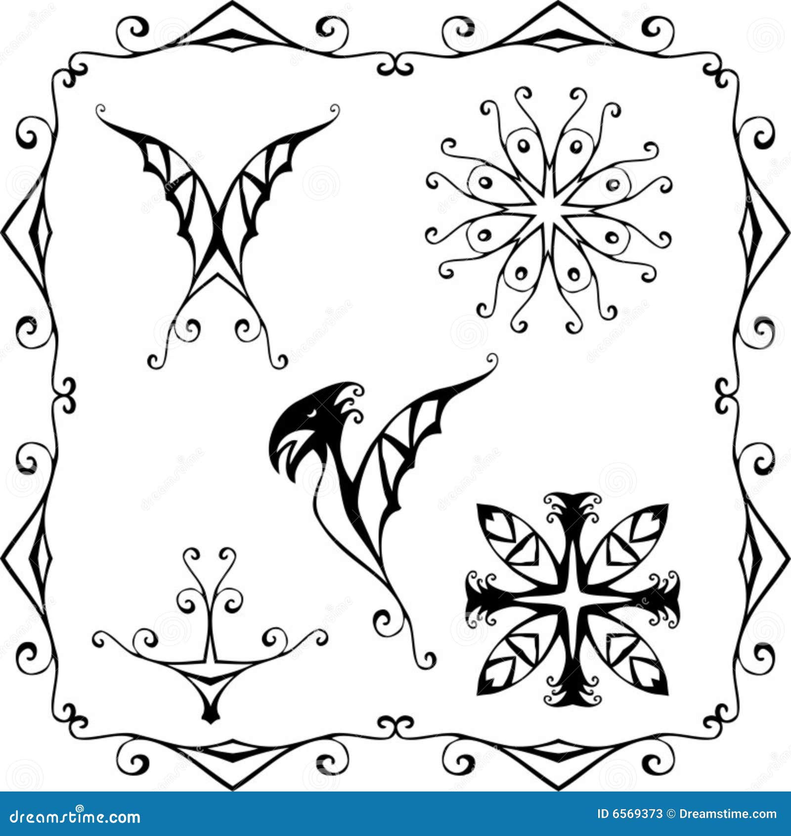 Wing + Dings 7 stock vector. Illustration of decoration - 6569373