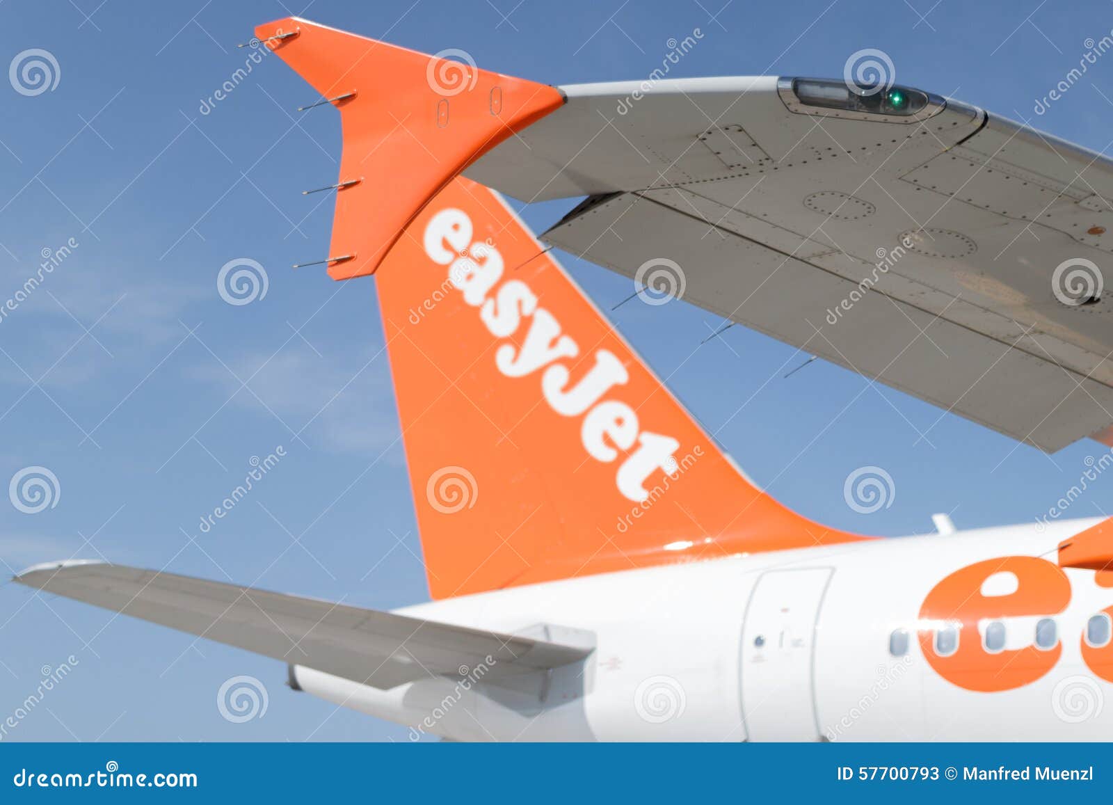 Wing of easyJet editorial stock photo. Image of flight - 57700793