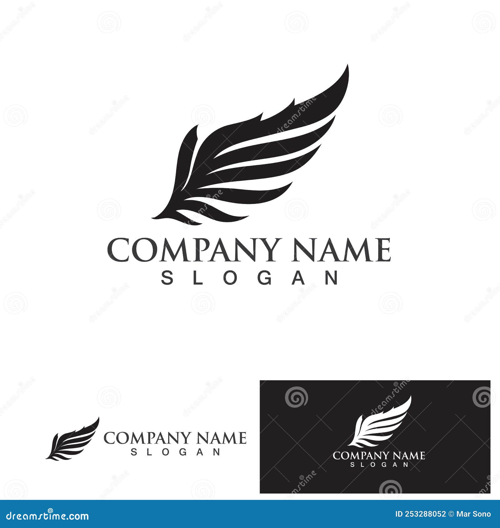 Wing Falcon Bird Logo Template Vector Stock Vector - Illustration of ...