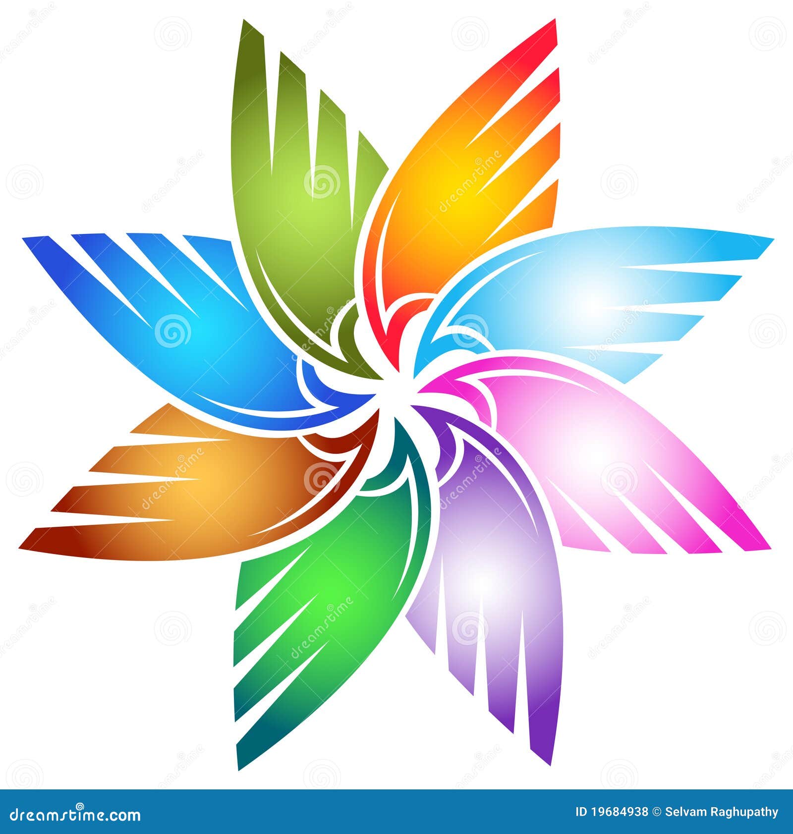 Wing flower stock vector. Illustration of spiral, drawing - 19684938