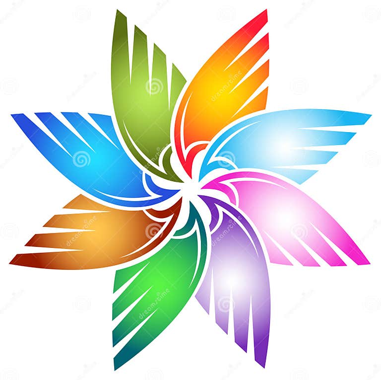 Wing flower stock vector. Illustration of spiral, drawing - 19684938