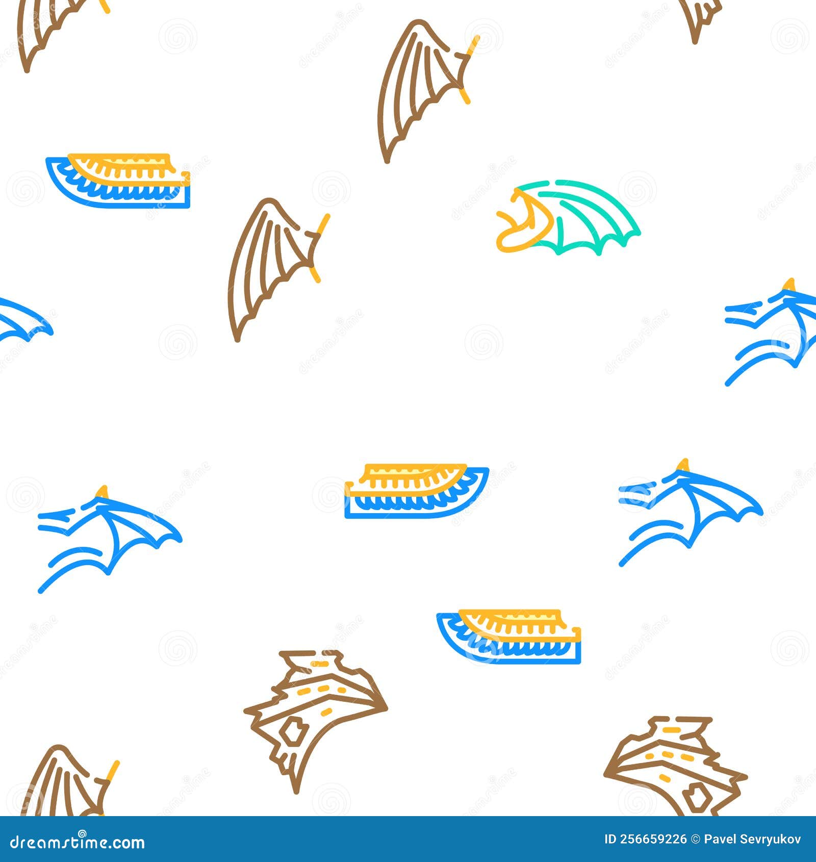Wing Fly Animal, Bird and Insect Vector Seamless Pattern Stock ...