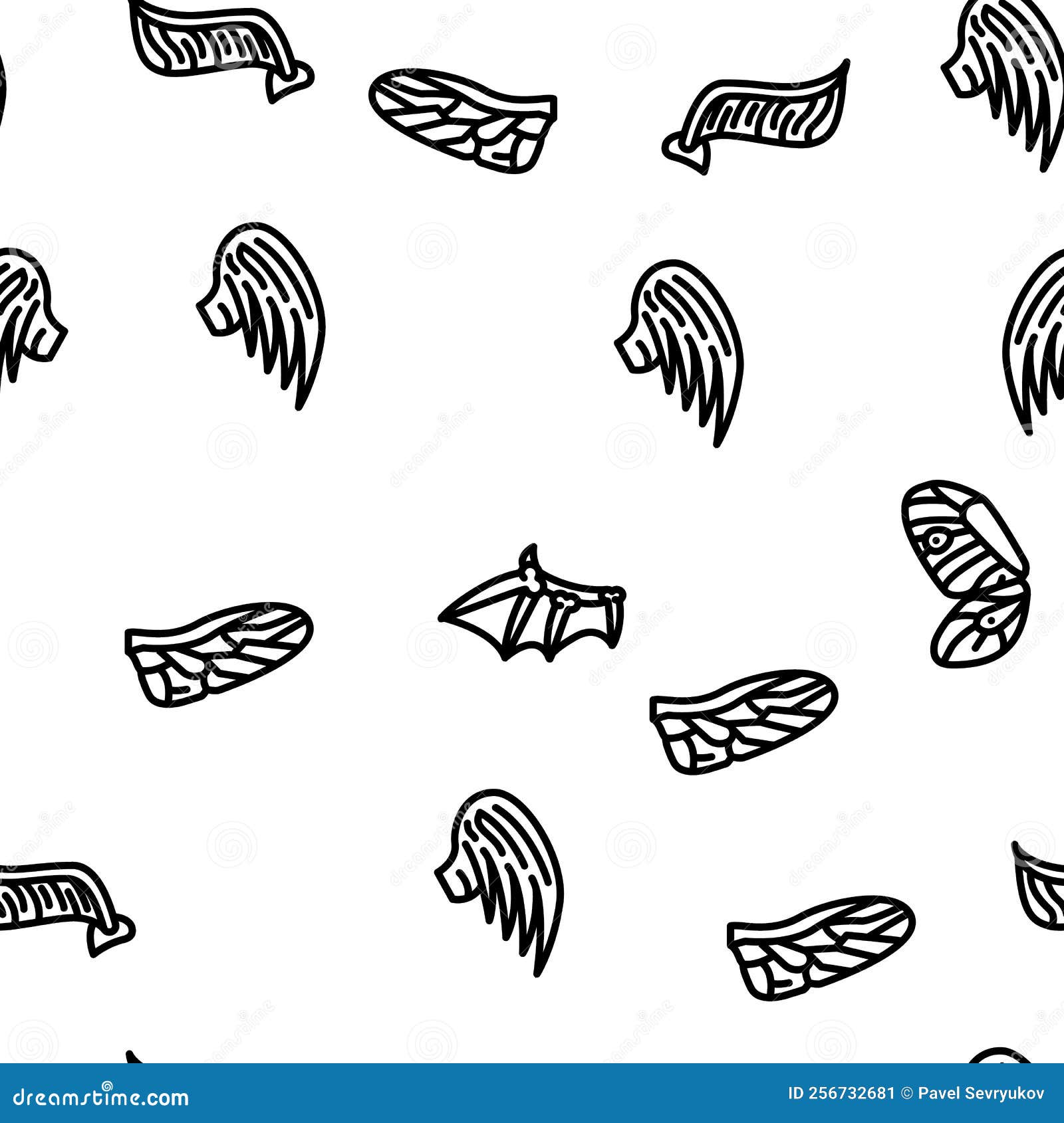 Wing Fly Animal, Bird and Insect Vector Seamless Pattern Stock ...