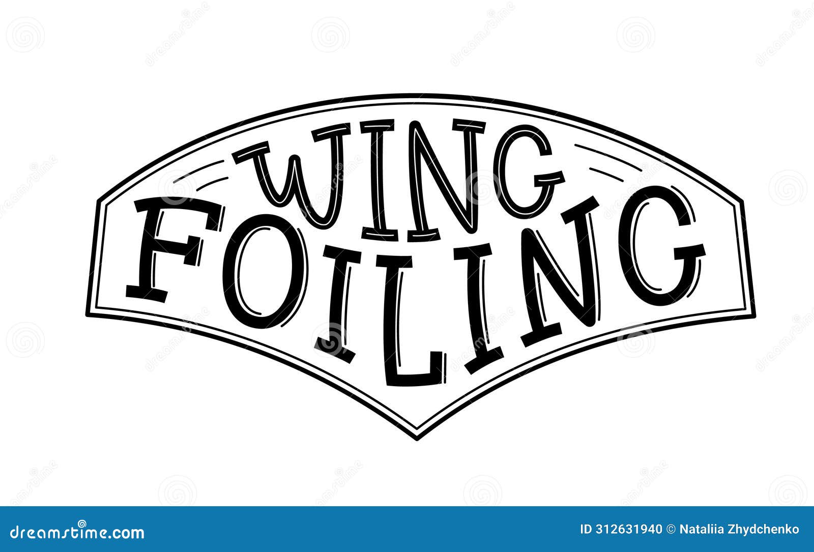 Wing foiling lettering stock vector. Illustration of vector - 312631940