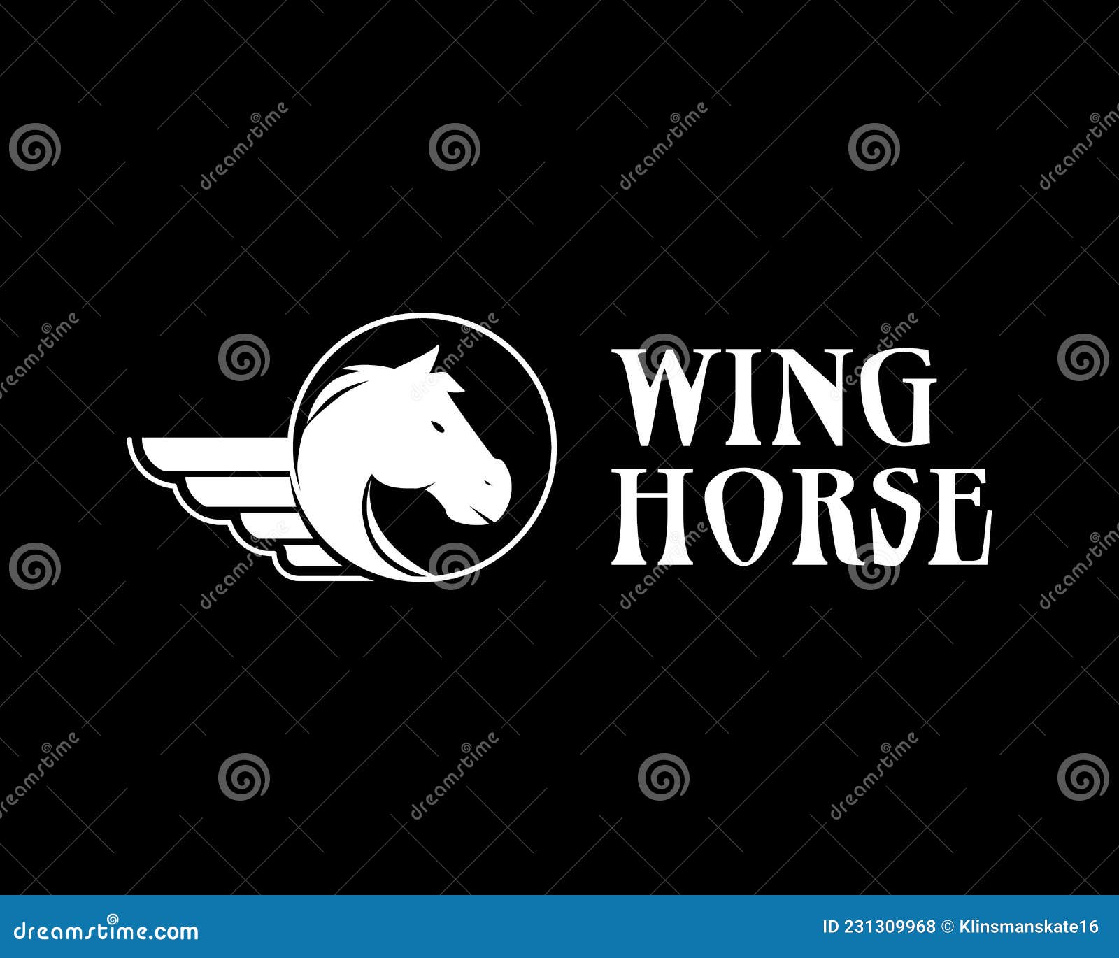Wing Horse Logo Design Template Vector Stock Vector - Illustration of ...