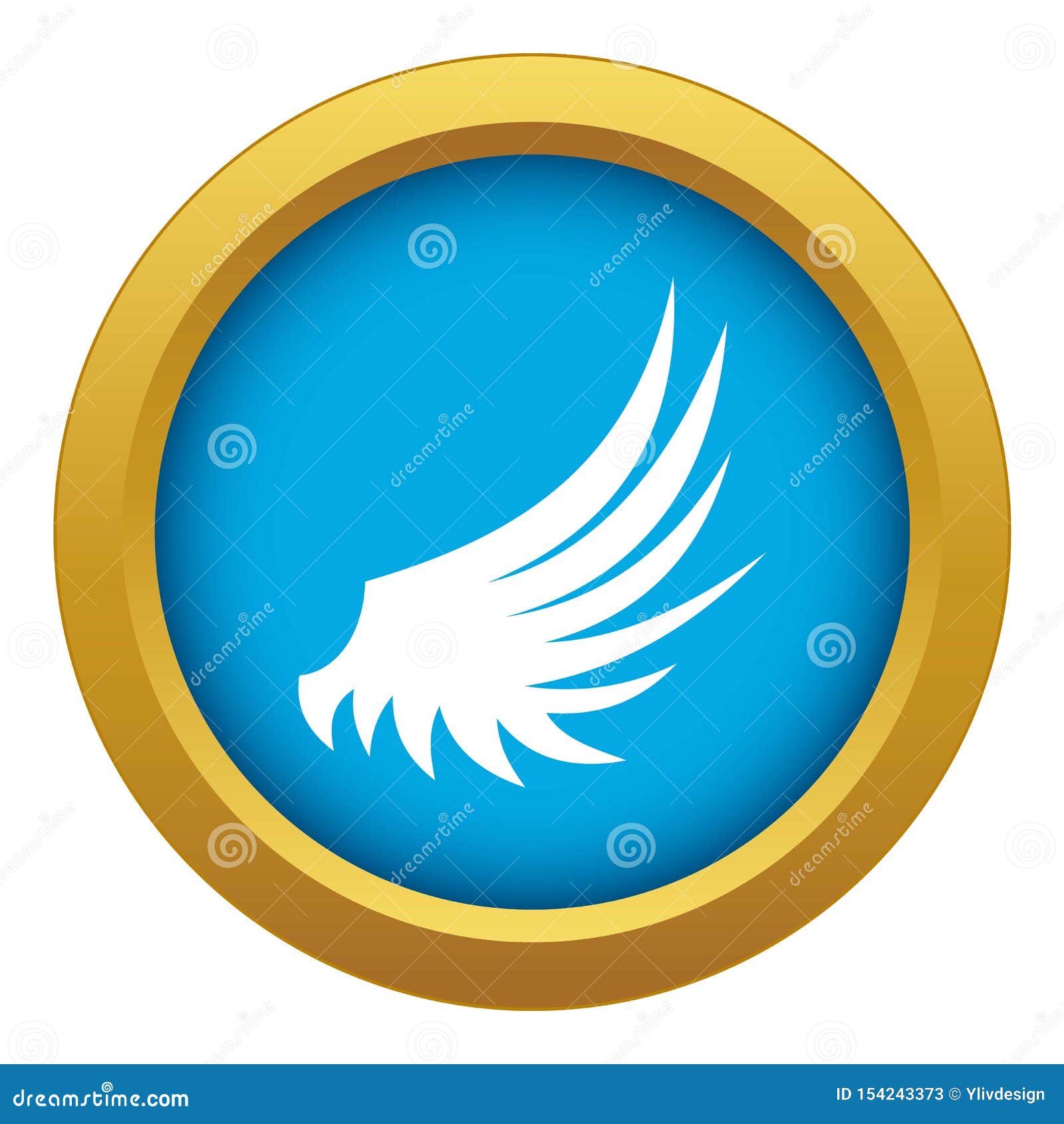 Wing Icon Blue Vector Isolated Stock Vector - Illustration of eagle ...