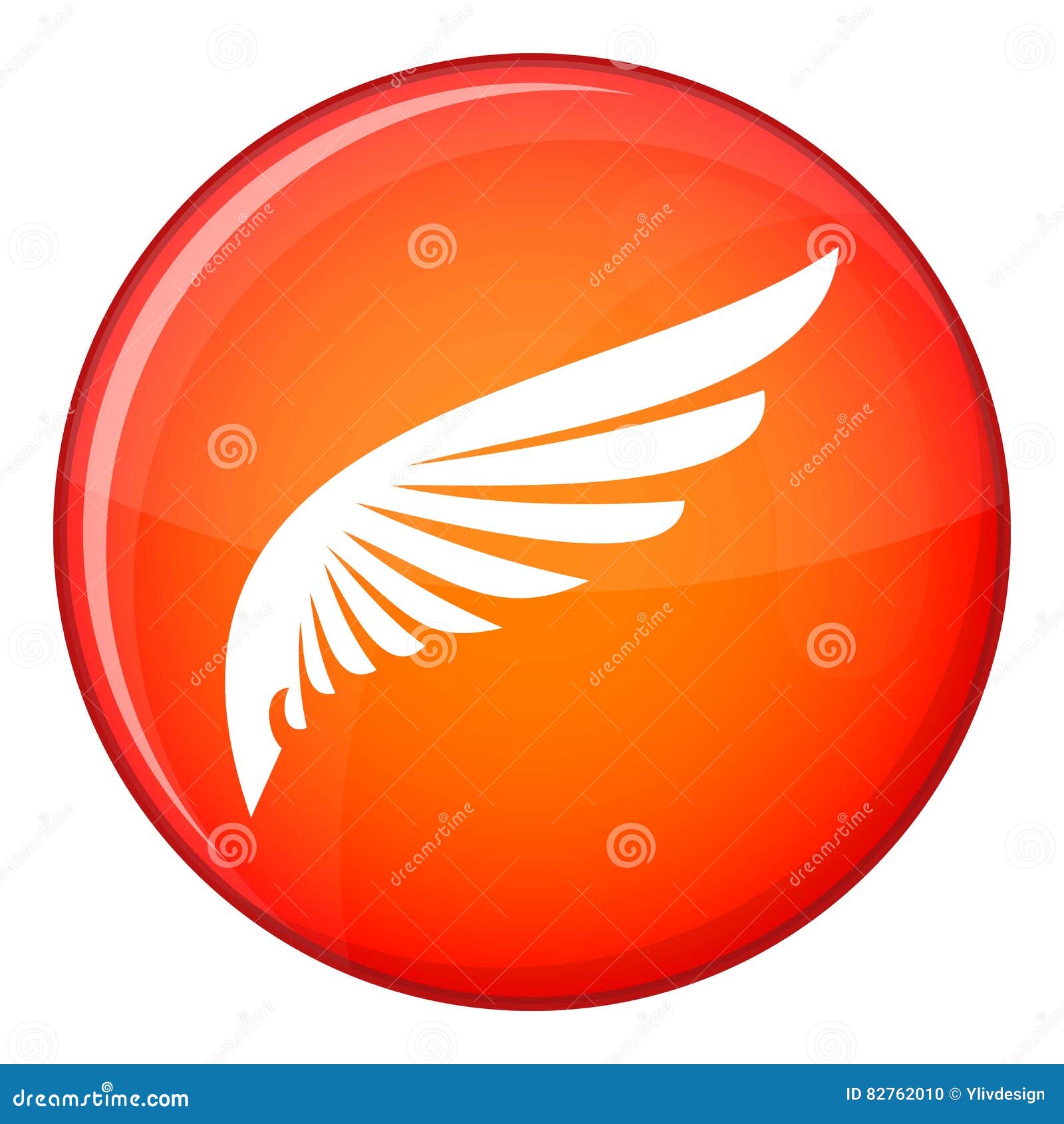 Wing icon, flat style stock vector. Illustration of emblem - 82762010