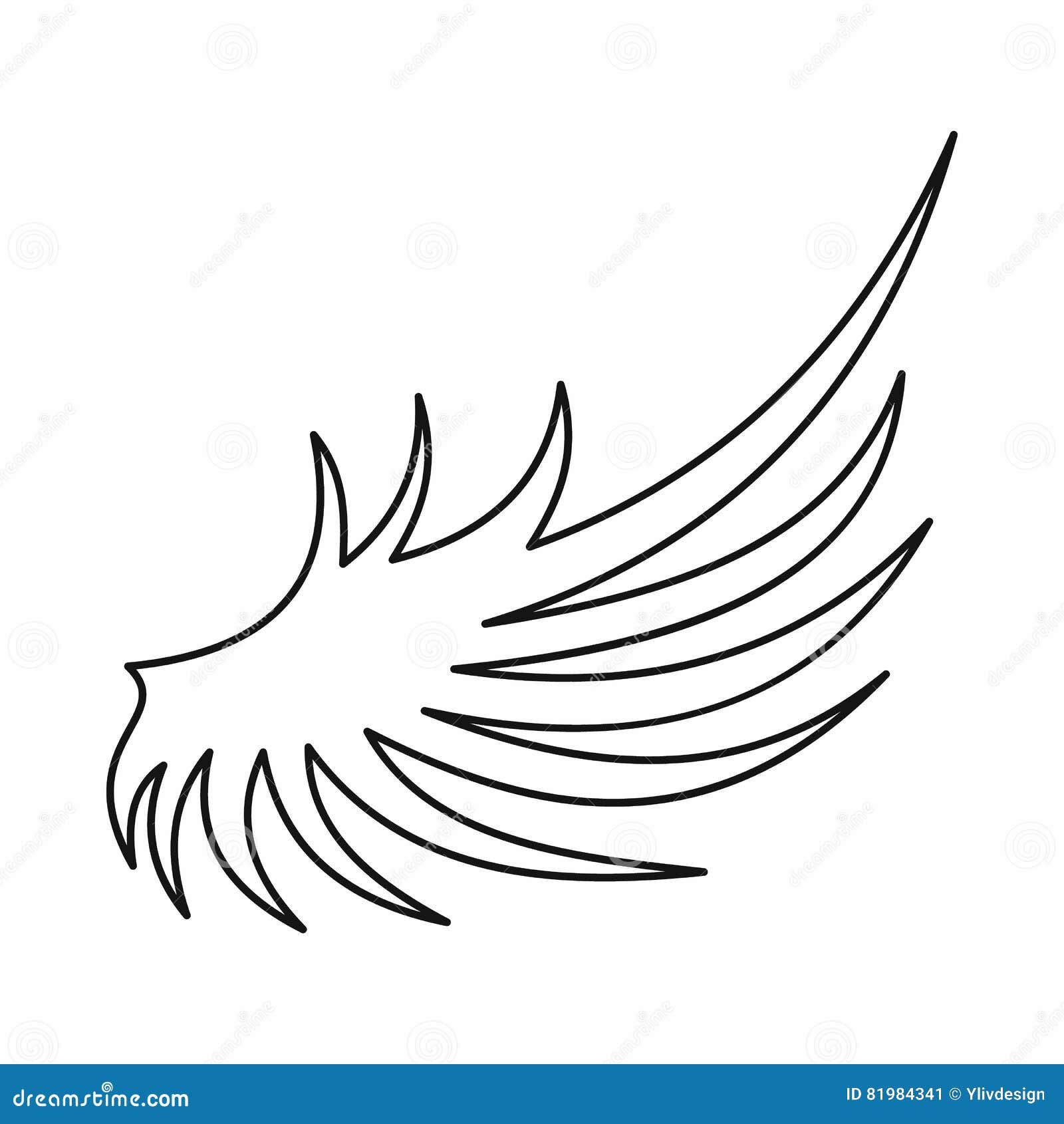 Wing icon, outline style stock vector. Illustration of emblem - 81984341