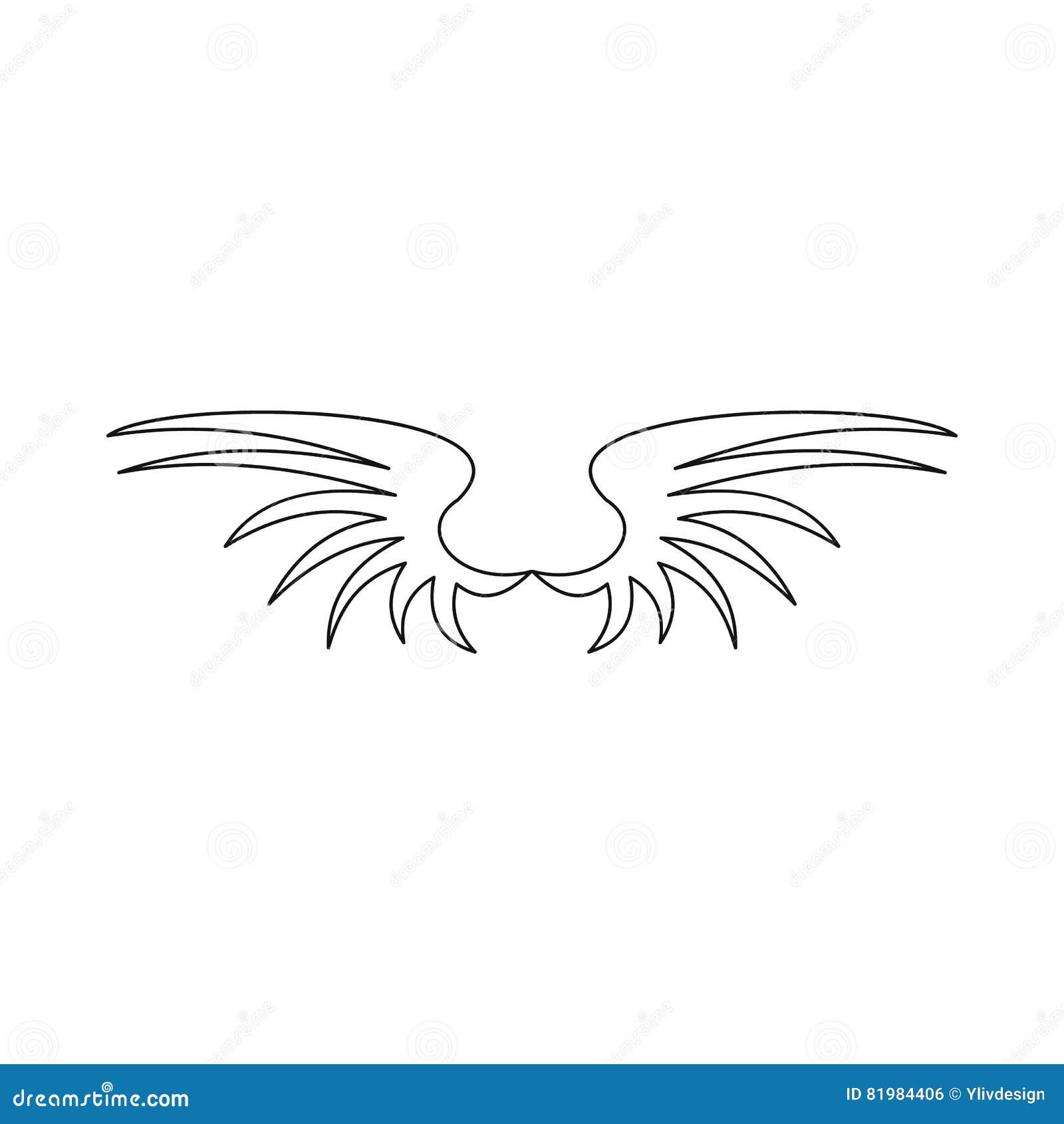 Wing icon, outline style stock vector. Illustration of line - 81984406
