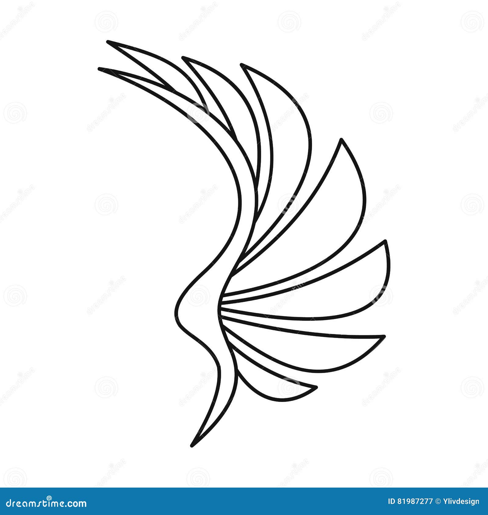 Wing icon, outline style stock vector. Illustration of ornithology ...