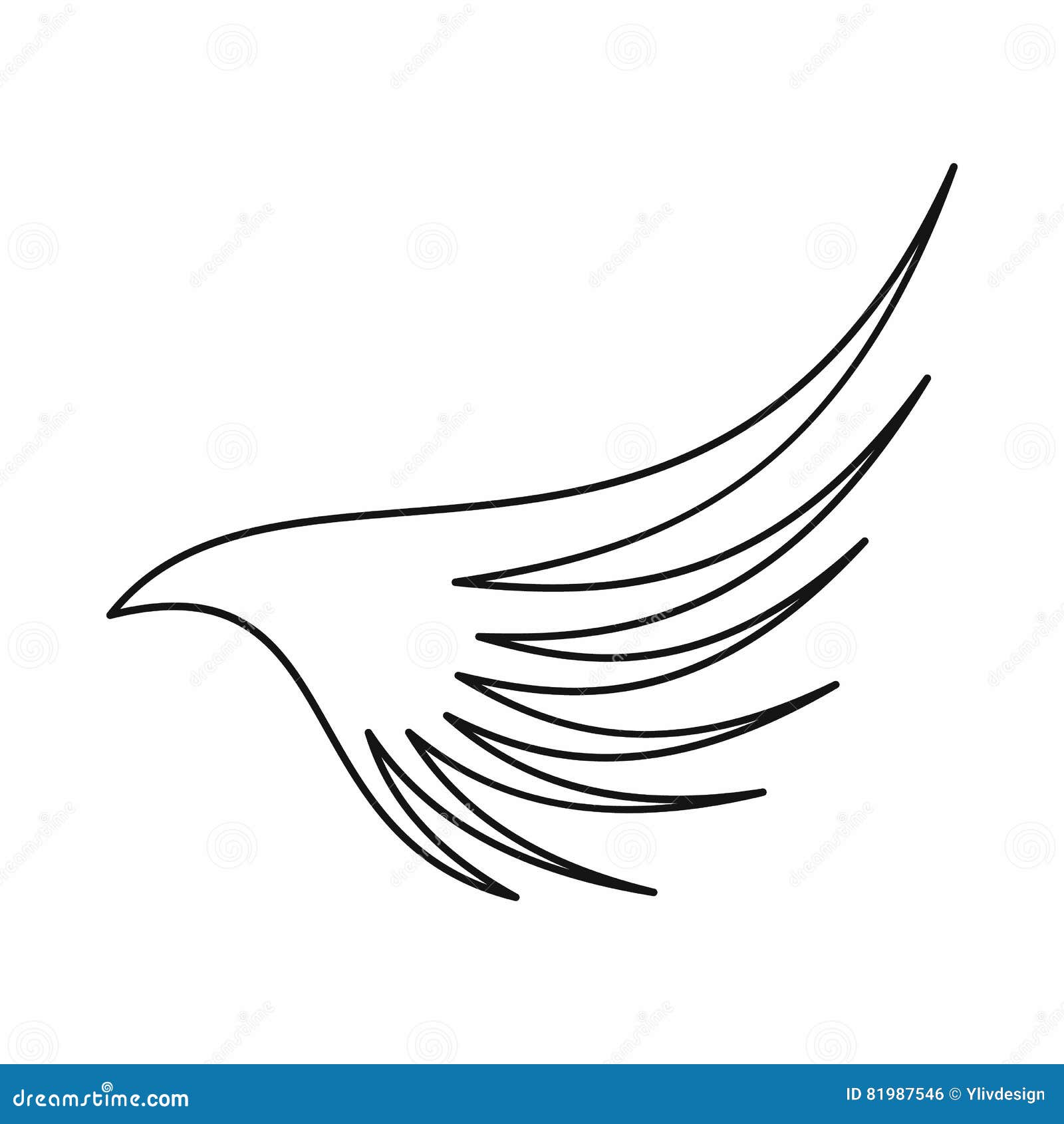 Wing icon, outline style stock vector. Illustration of decor - 81987546