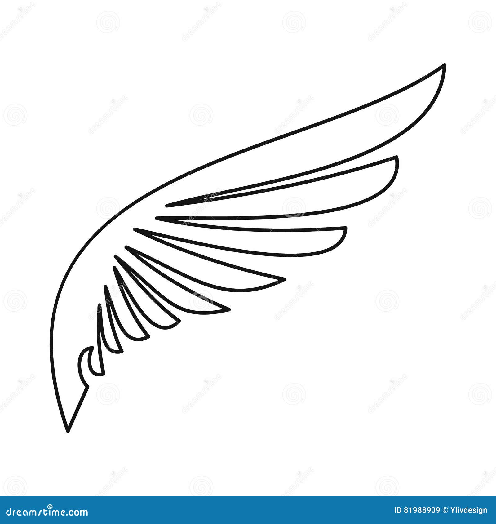 Wing icon, outline style stock vector. Illustration of ornithology ...
