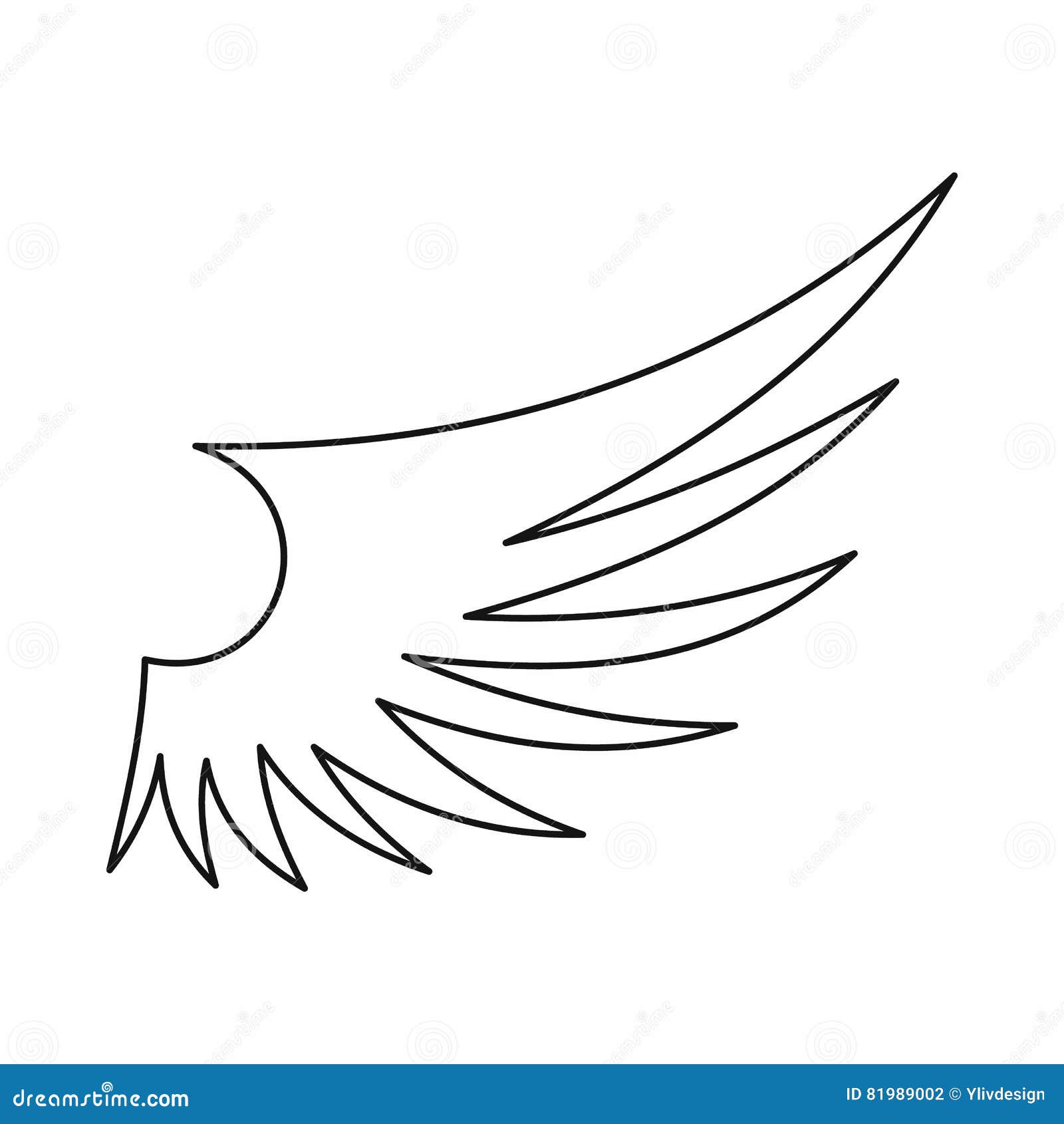 Wing icon, outline style stock vector. Illustration of modern - 81989002