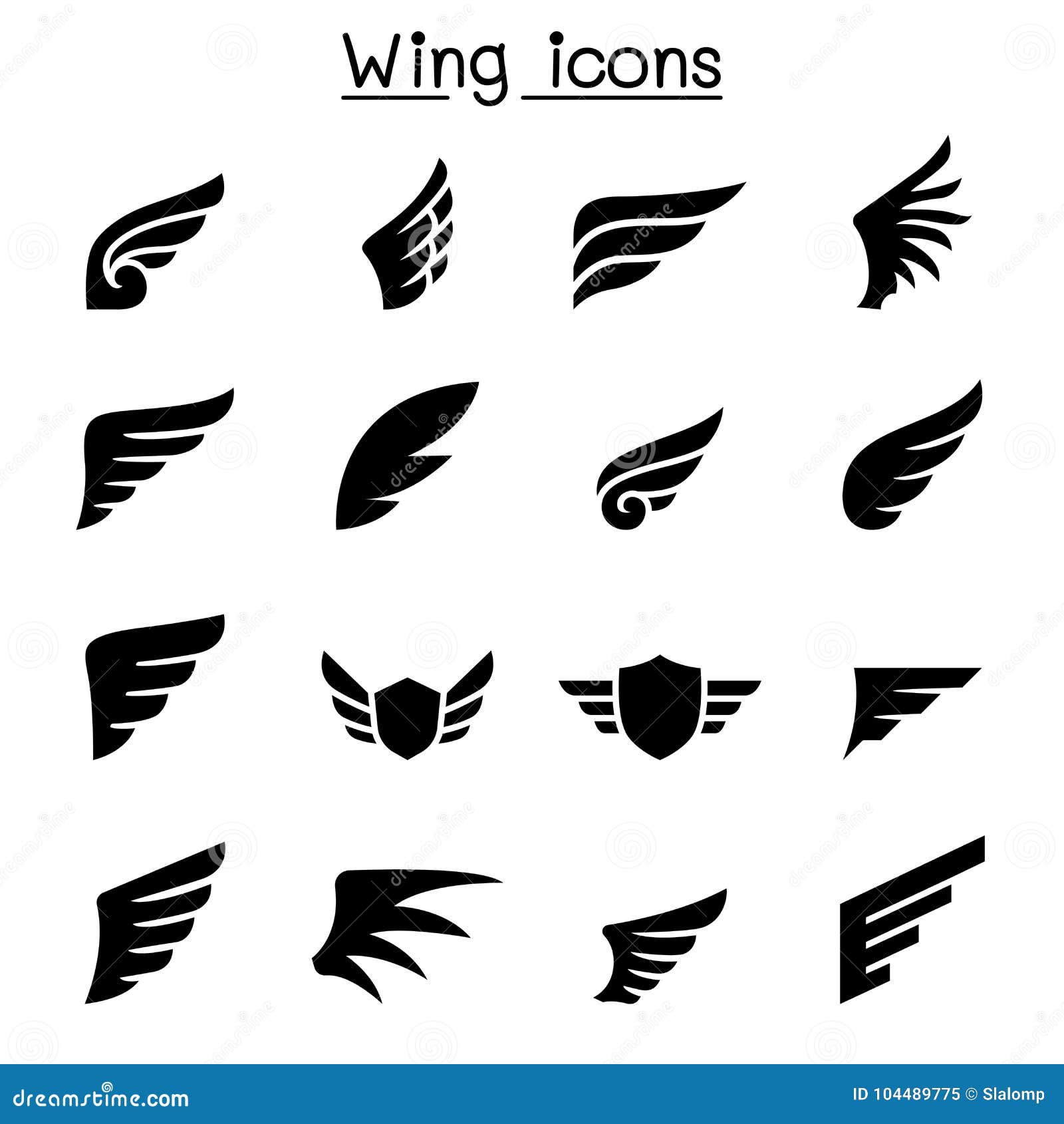 Wing Icon Set ilustración del vector. Ilustración de contorno - 104489775