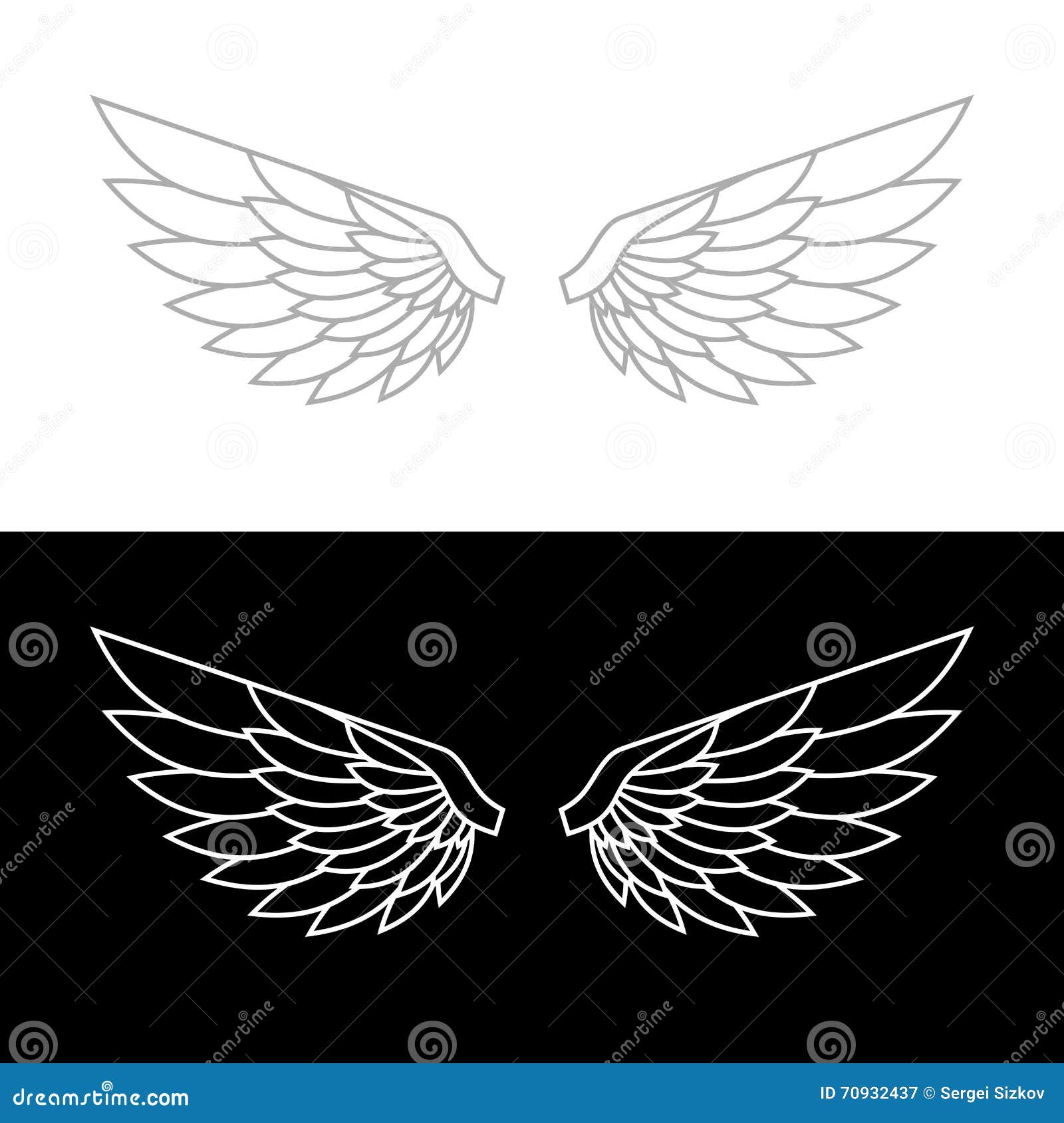 Wing Icon. Bird Wing Into Blue Circle. Flight Or Aviation. Lightness Or ...