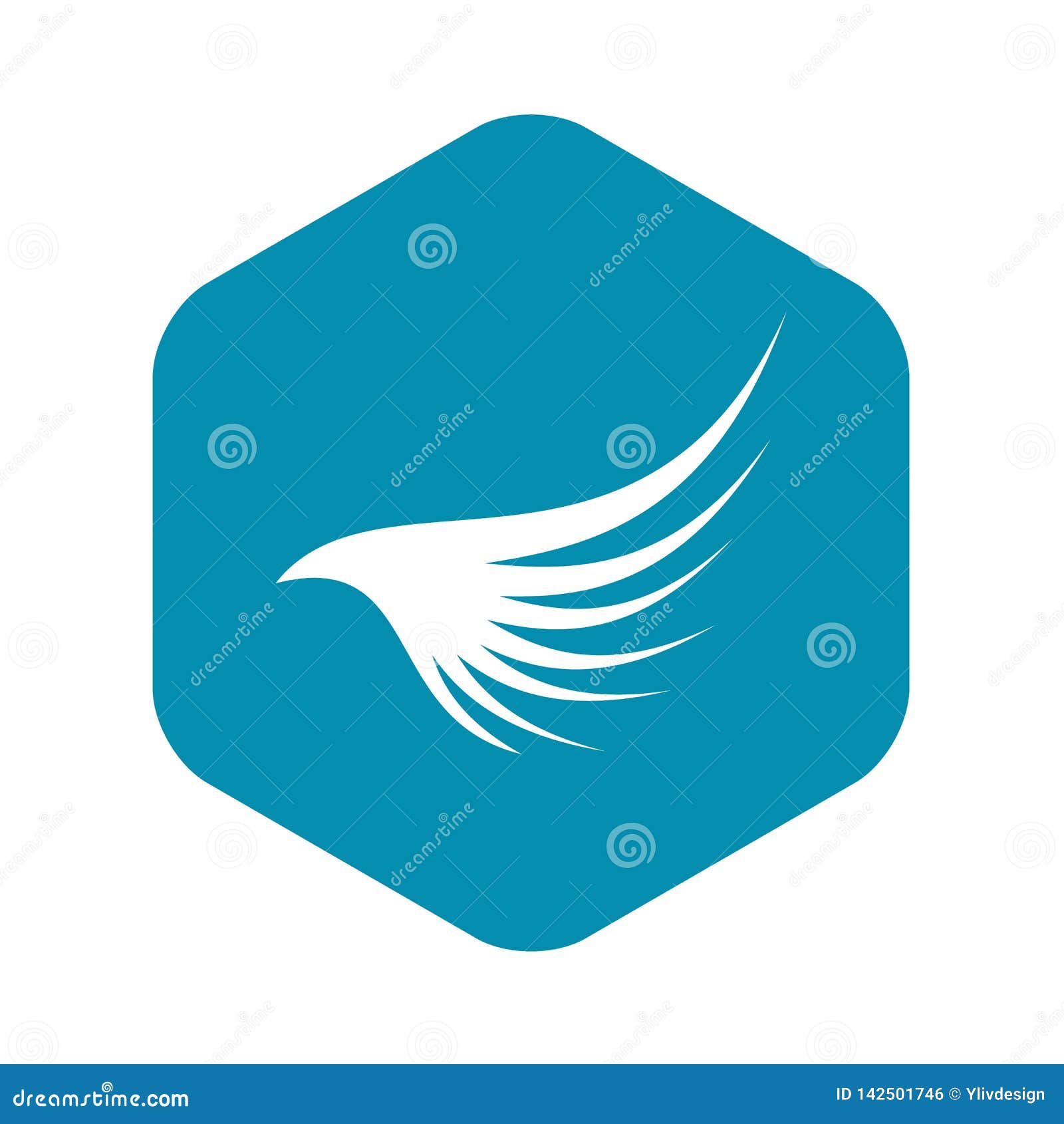 Wing icon, simple style stock vector. Illustration of insignia - 142501746