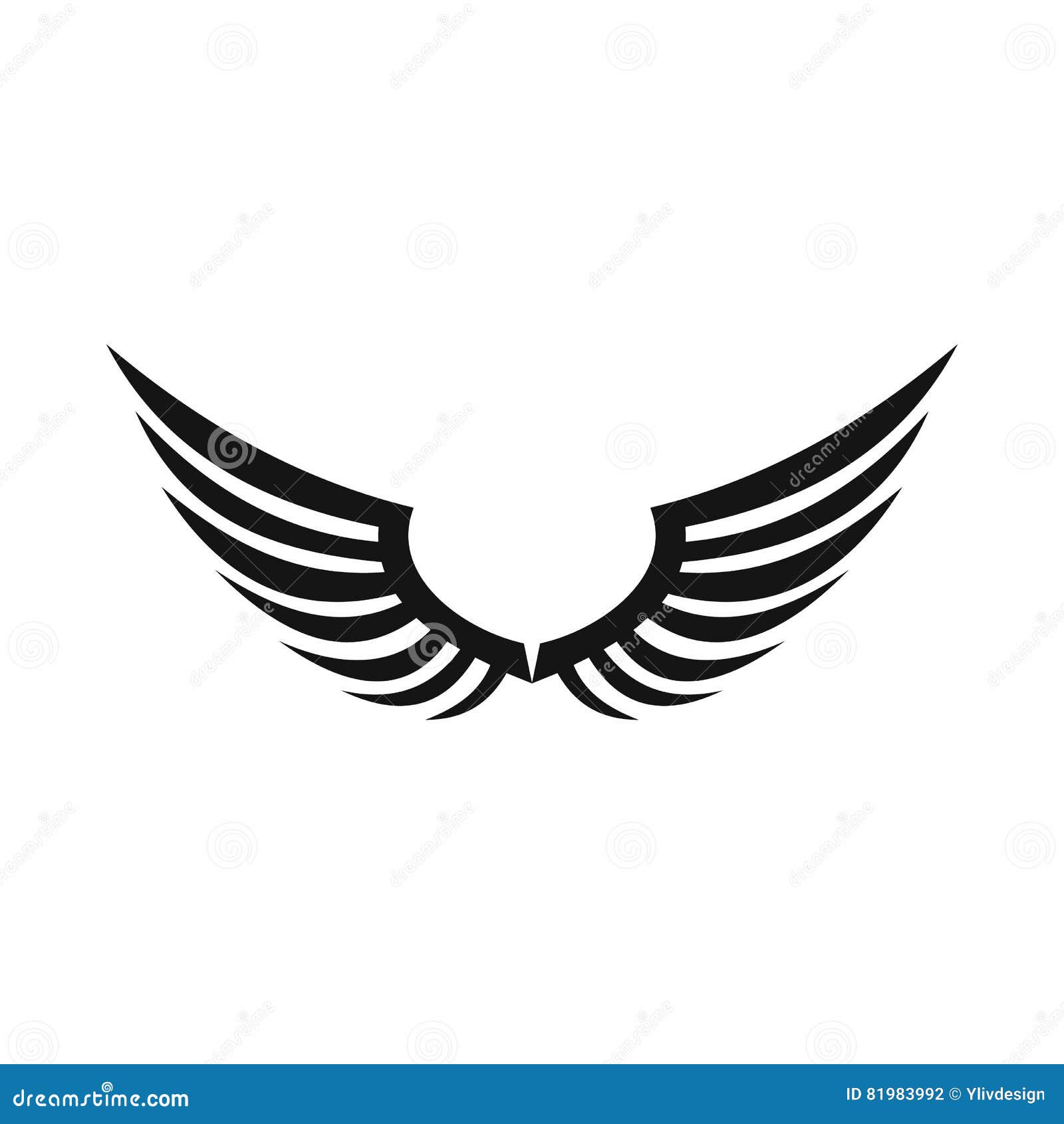 Wing icon, simple style stock vector. Illustration of decorative - 81983992