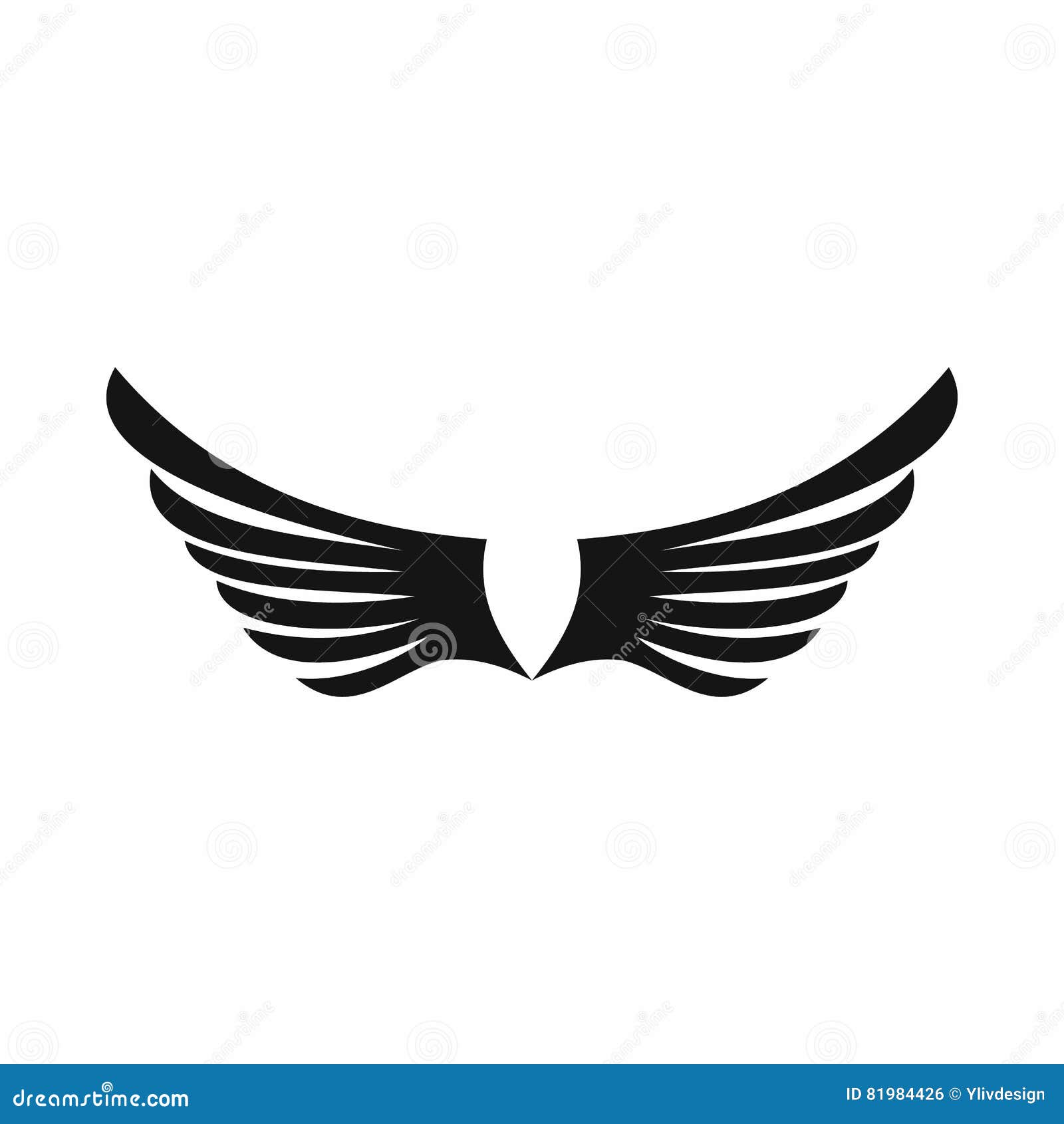 Wing icon, simple style stock vector. Illustration of freedom - 81984426