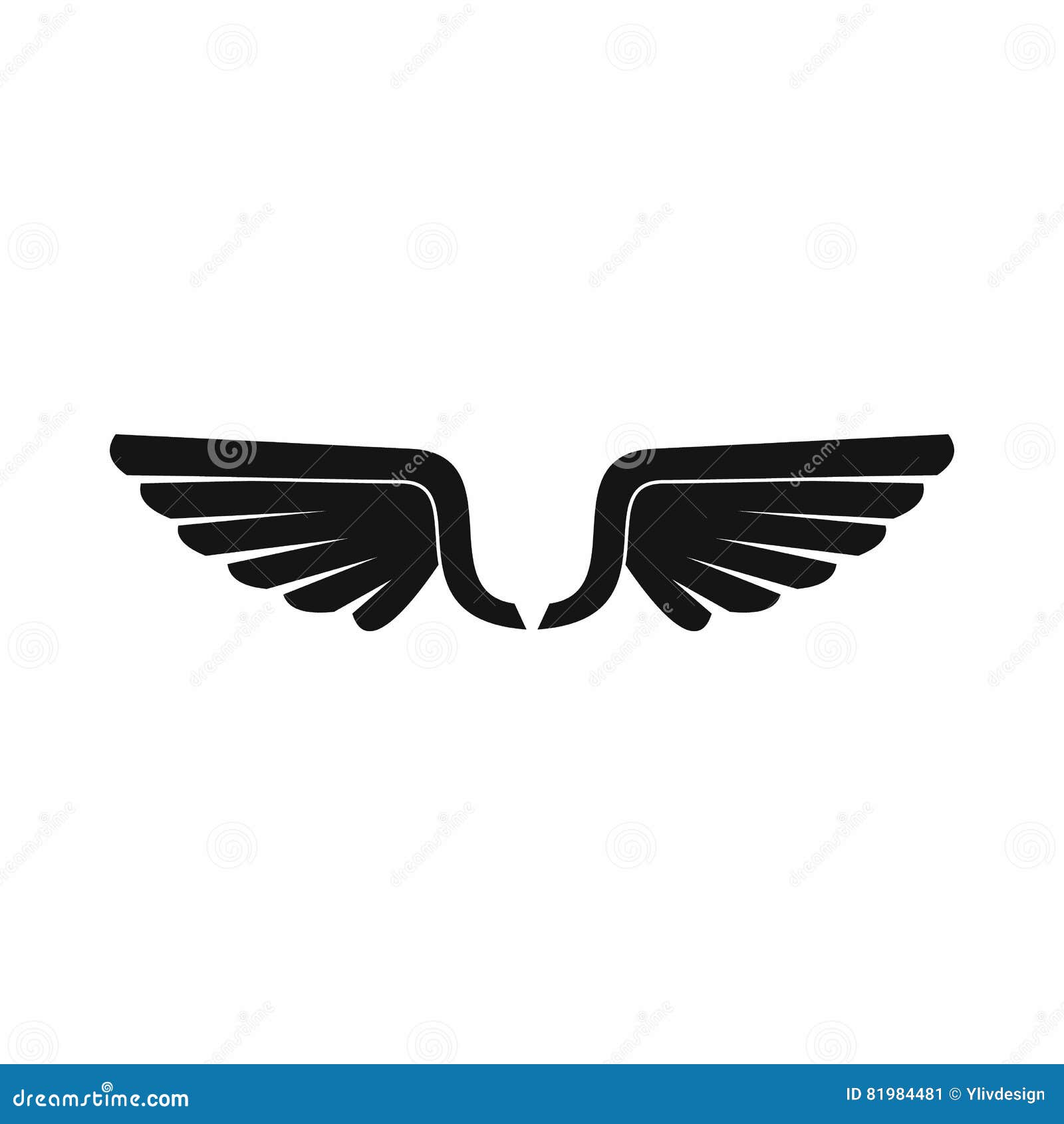 Wing icon, simple style stock vector. Illustration of nature - 81984481