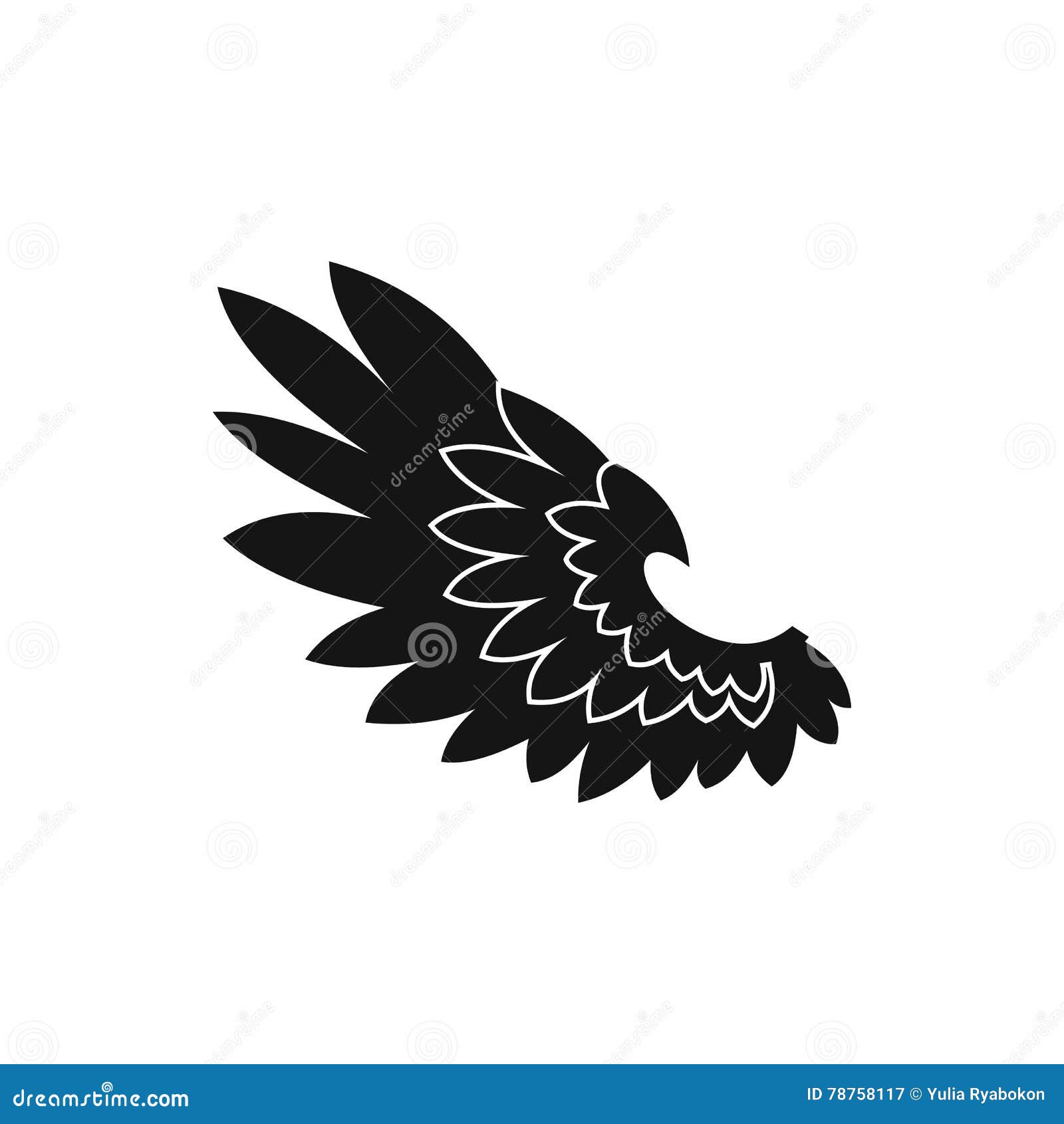 Wing icon in simple style stock vector. Illustration of fantasy - 78758117