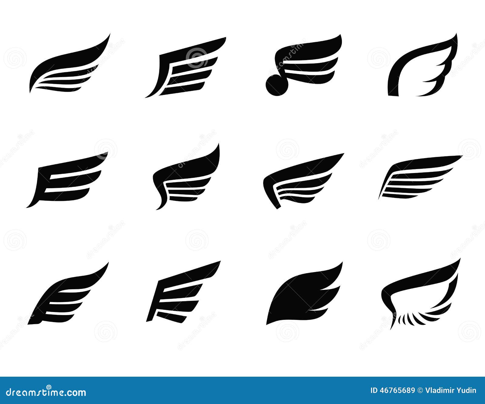 Wing icon stock vector. Illustration of symbol, modern - 46765689