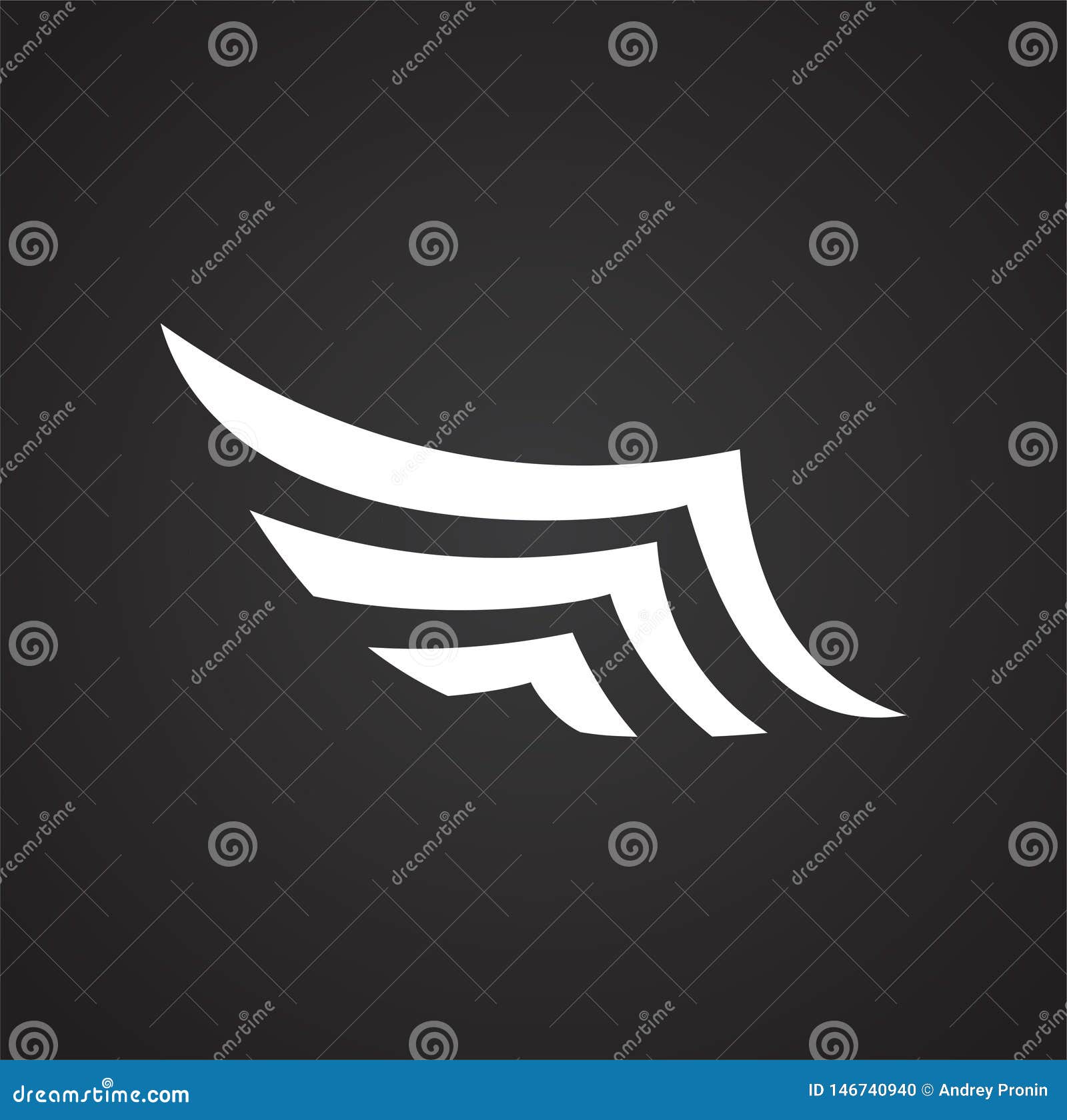 Wing Icon on White Background for Graphic and Web Design. Simple Vector ...