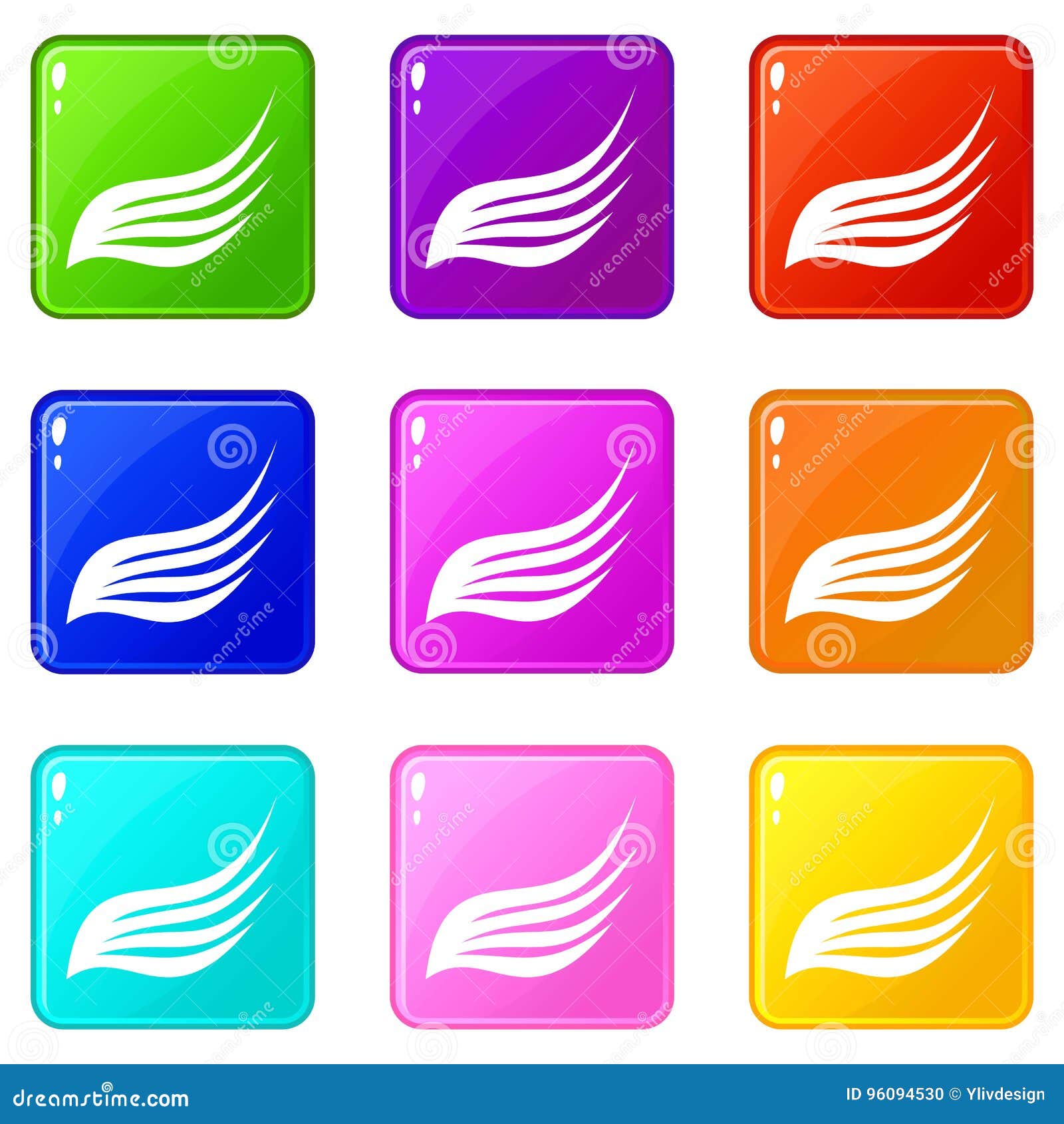 Wing icons 9 set stock vector. Illustration of eagle - 96094530