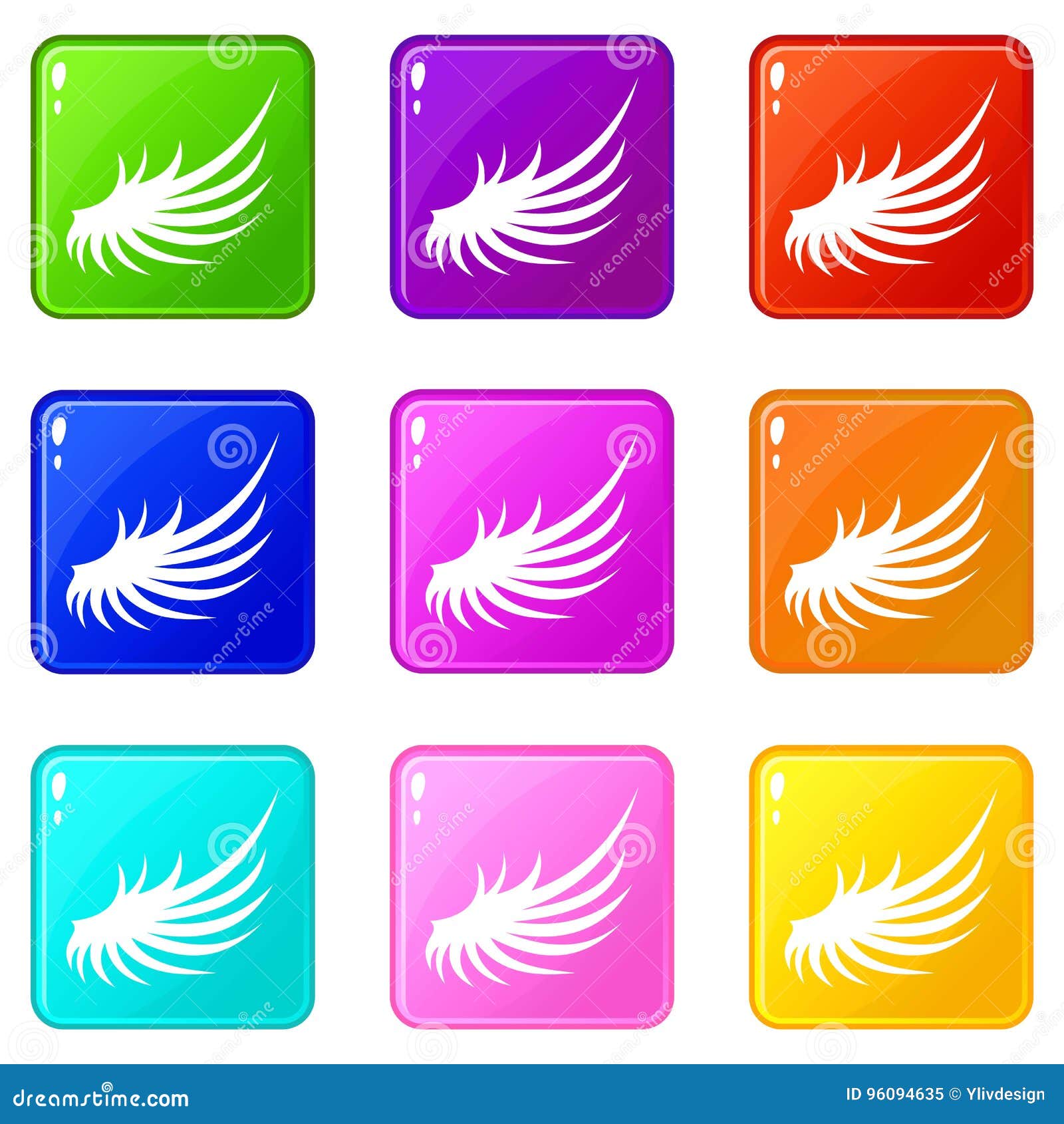 Wing icons 9 set stock vector. Illustration of badge - 96094635