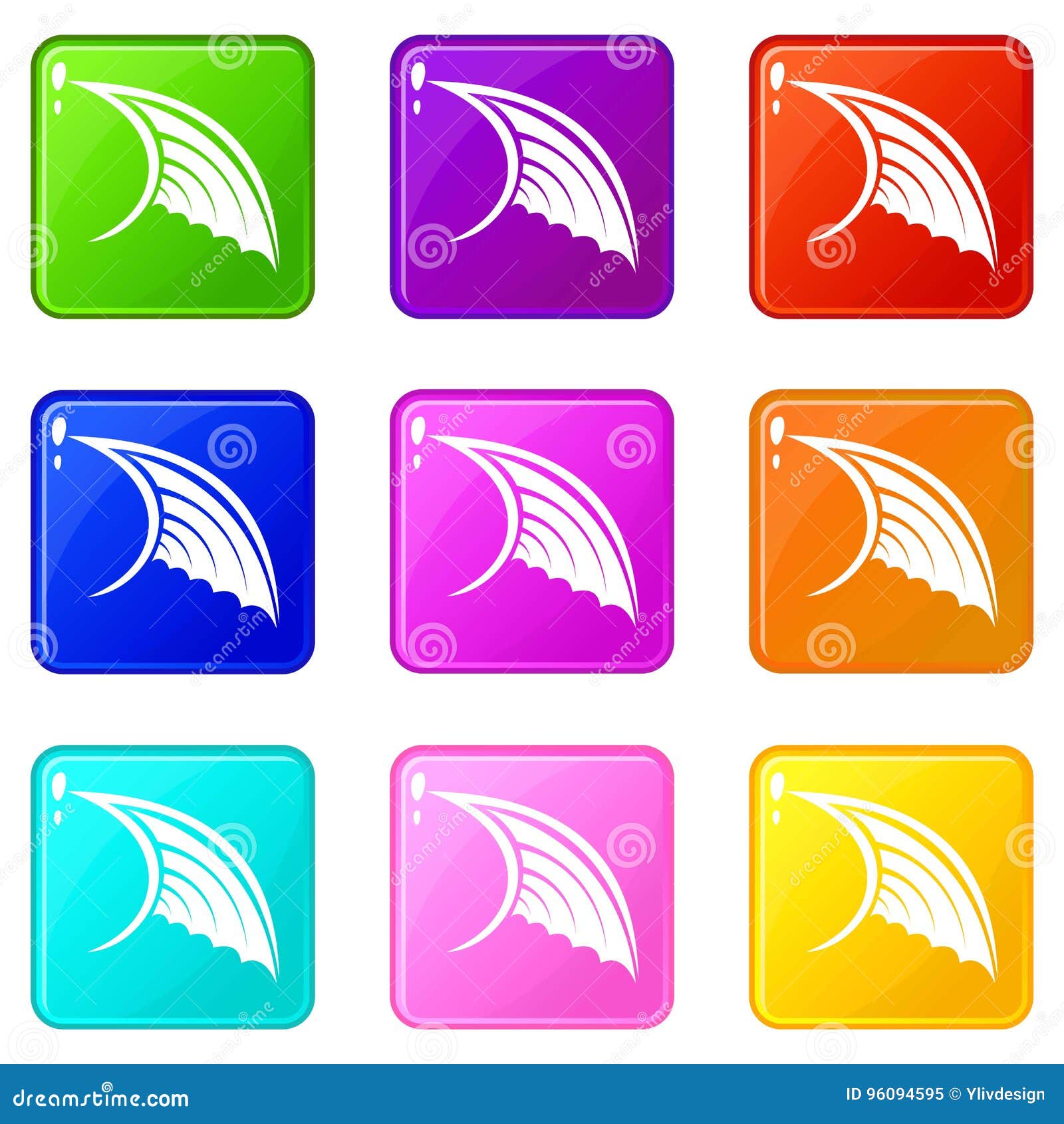 Wing icons 9 set stock vector. Illustration of abstract - 96094595