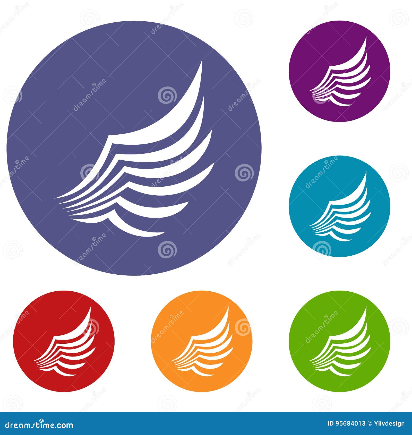 Wing icons set stock vector. Illustration of heraldic - 95684013