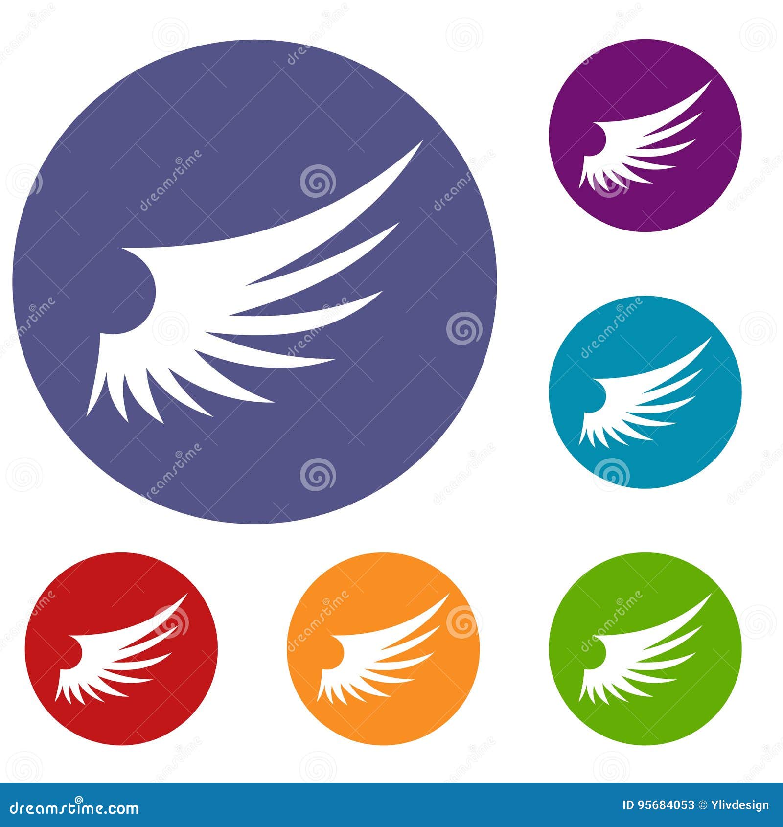 Wing icons set stock vector. Illustration of freedom - 95684053
