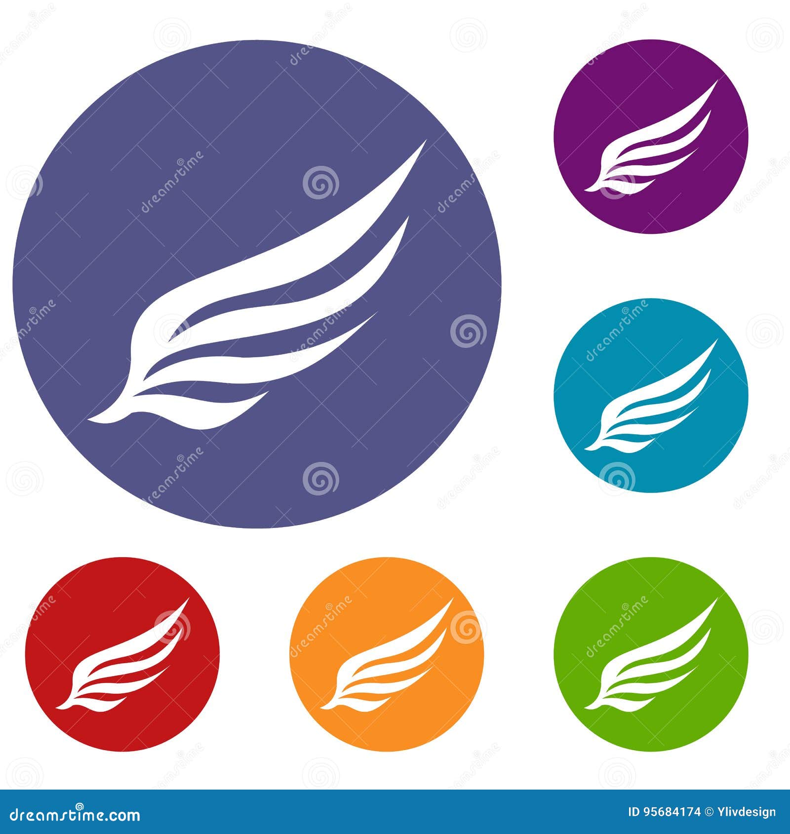 Wing icons set stock vector. Illustration of blue, fantasy - 95684174