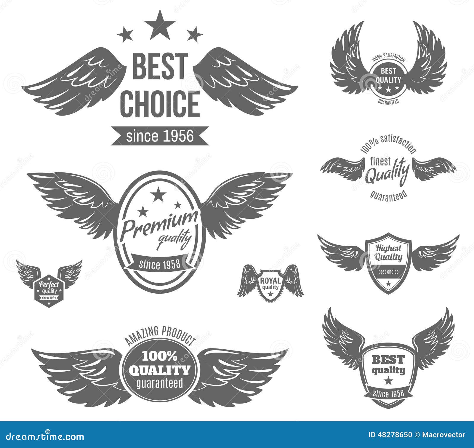 Wing Label Black ilustração do vetor. Ilustração de elevado - 48278650