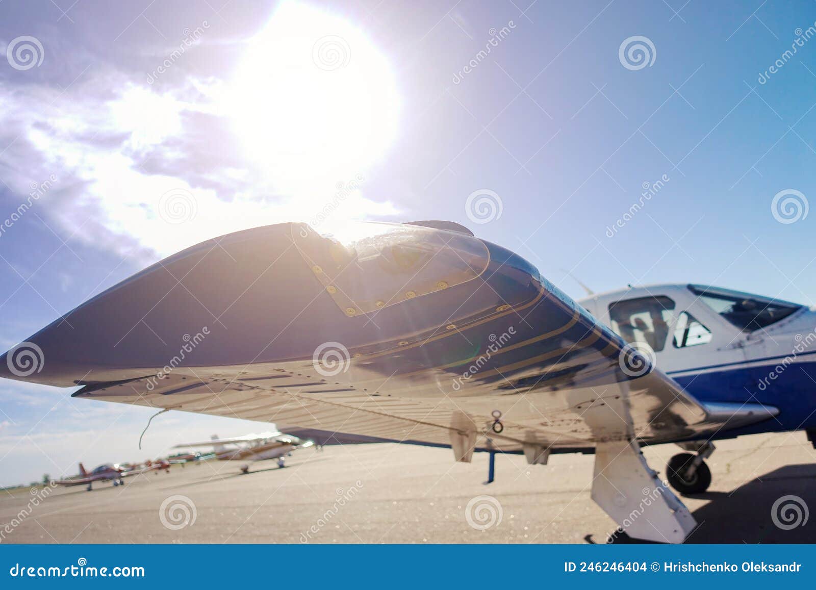Wing of a Light Single-engine Aircraft Stock Photo - Image of aviation ...